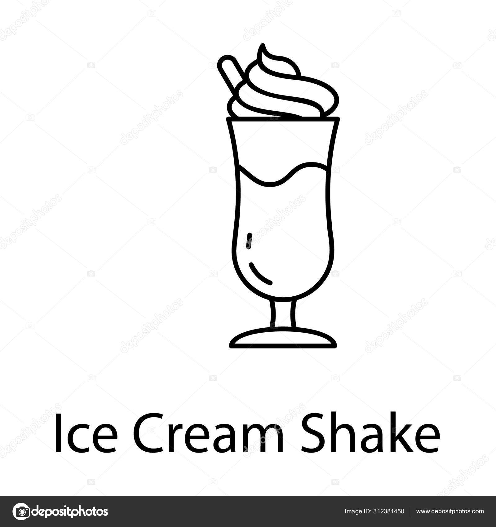Ice Cream Shake Line Icon Vector Stock Vector Image by ©vectorspoint ...