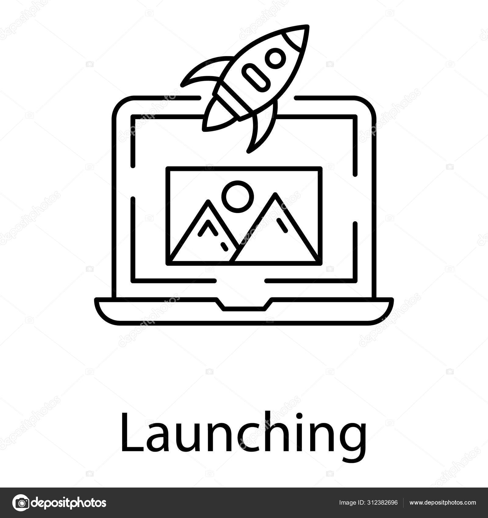 Online Launching Vector Design White Background Stock Vector by ...