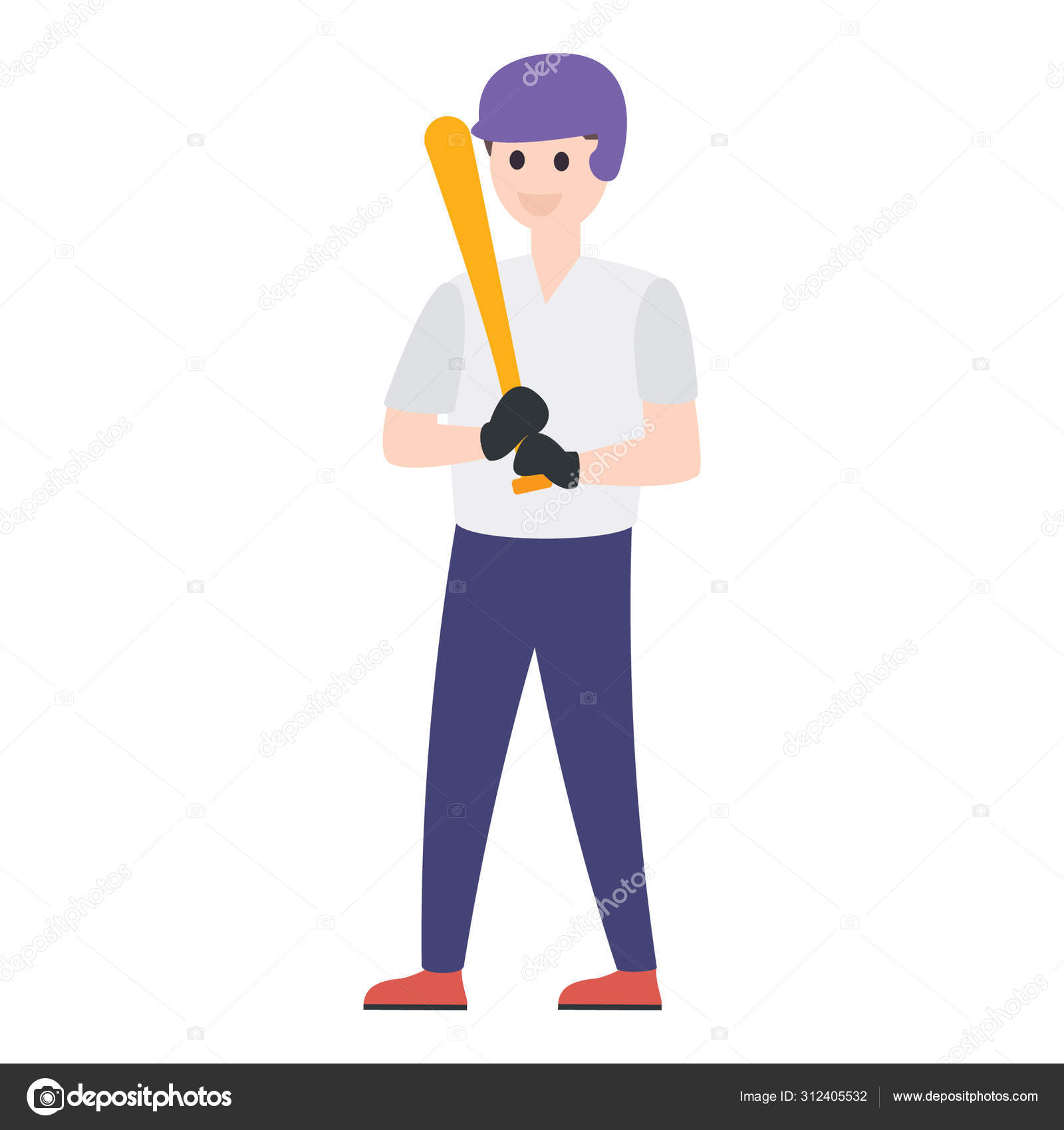 Man Holding Baseball Bat Baseball Player Character Clean Background ...