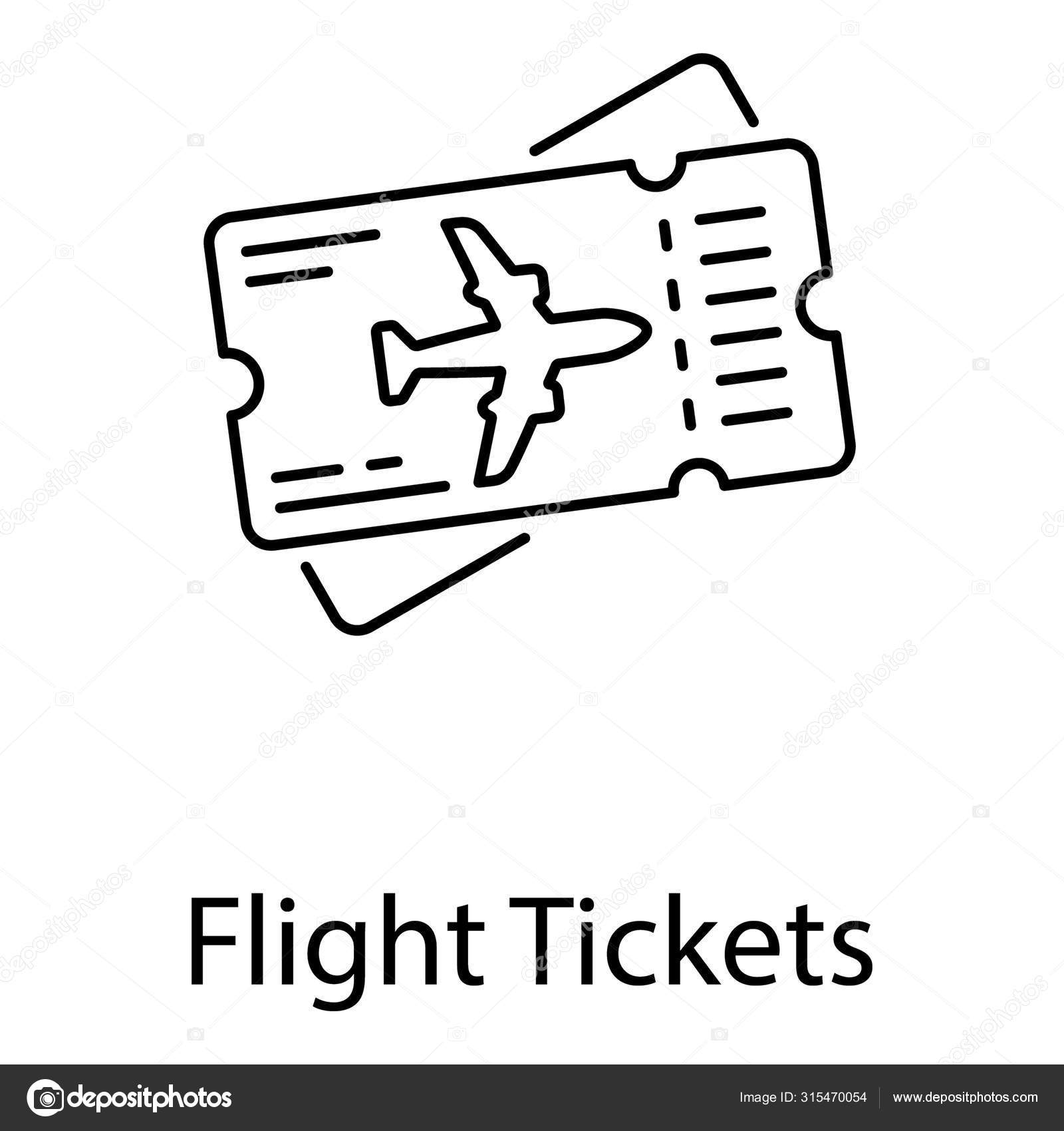 Air Travelling Flight Pass Air Tickets Vector Line Icon Style Stock ...