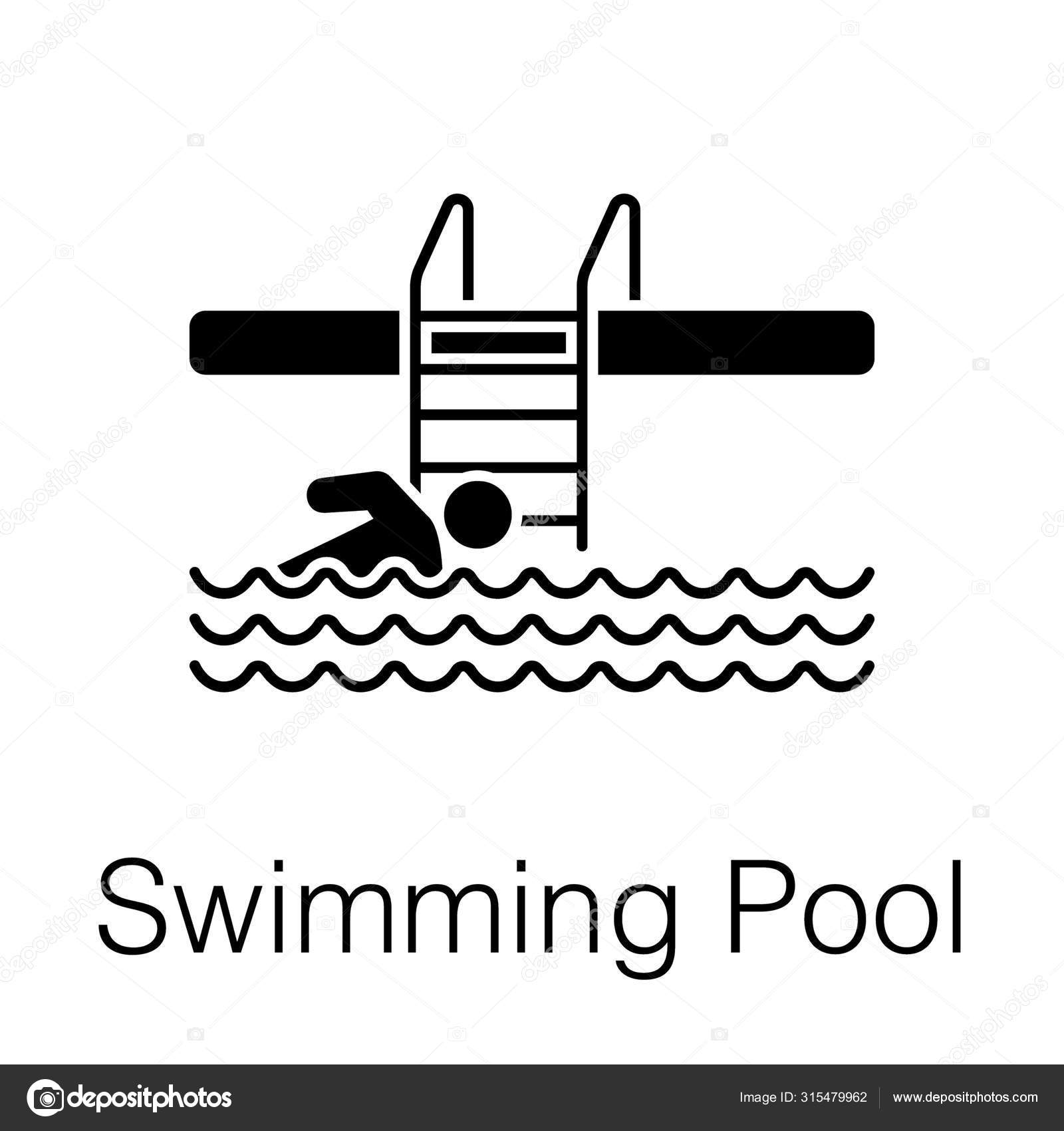 Human Avatar Water Pool Symbolizing Swimming Pool Icon Stock Vector by ...