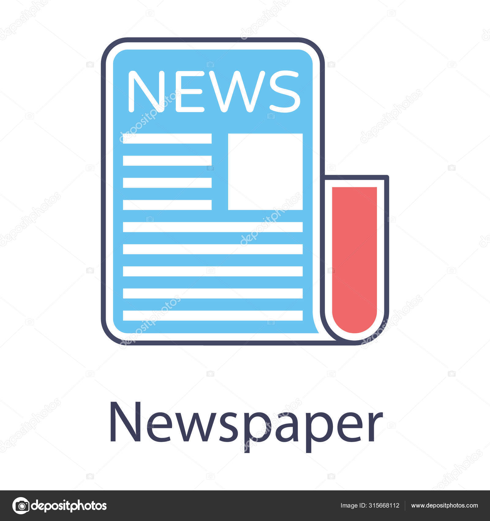 Newspaper Icon Flat