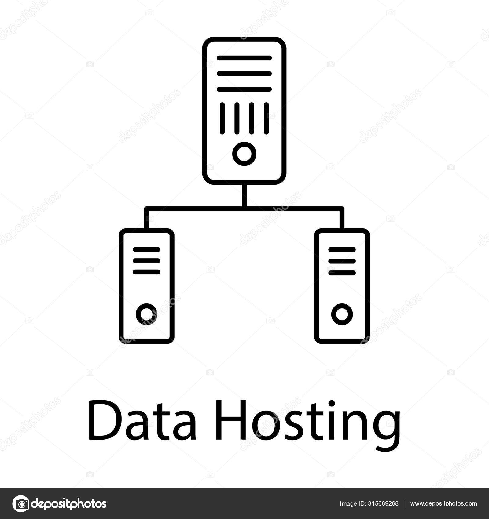 Icon Data Hosting Line Design Isolated Background Stock Vector Image by ...