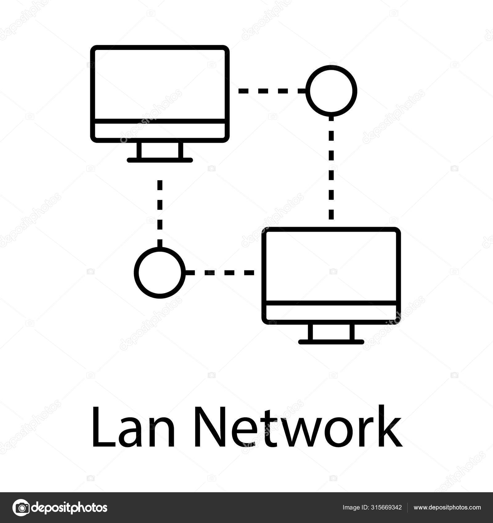 Lan Network Icon Line Design Websites Web Designs Stock Vector Image by ...
