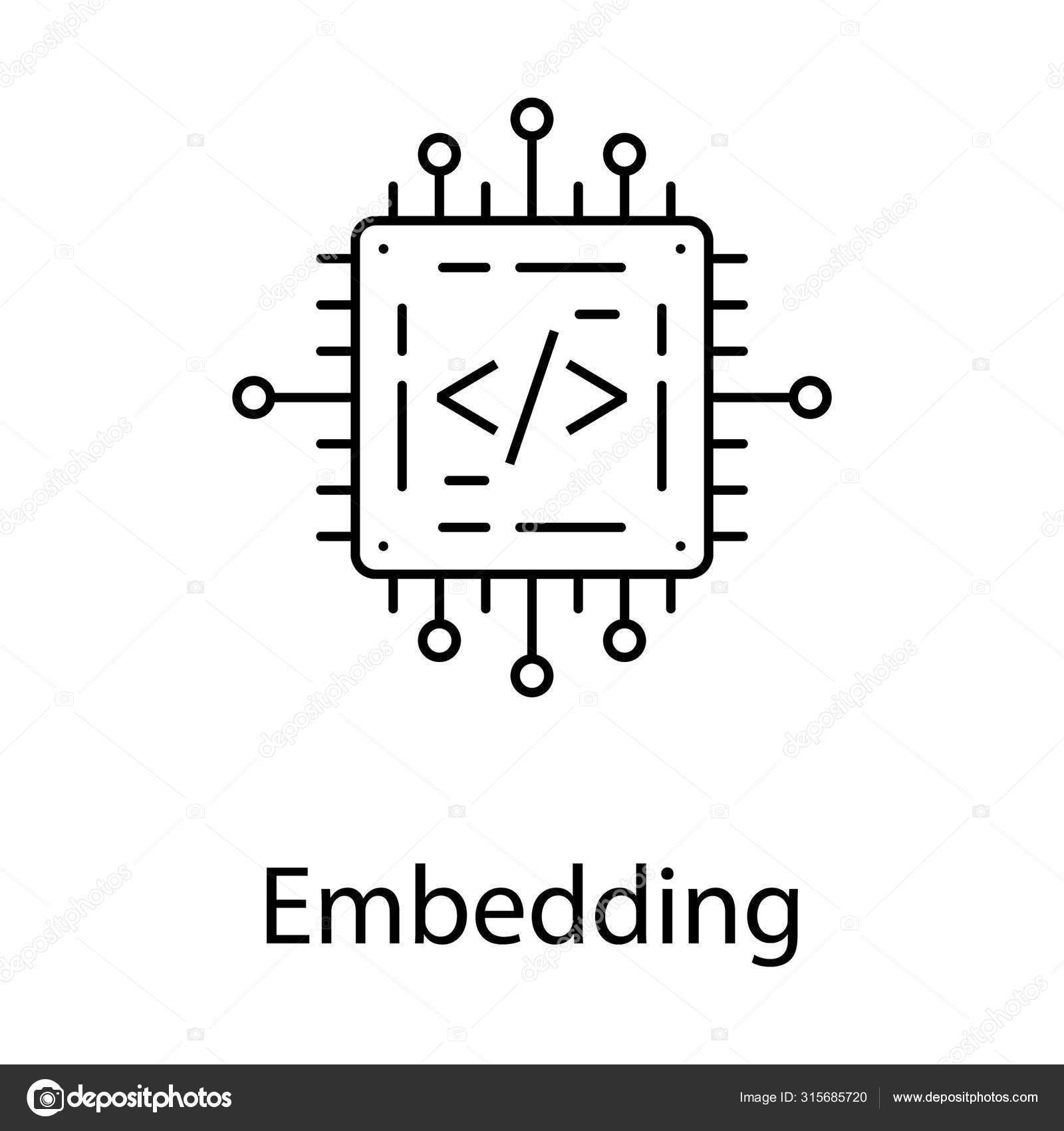 Coding Chip Embedding Icon Line Design Stock Vector Image by ...