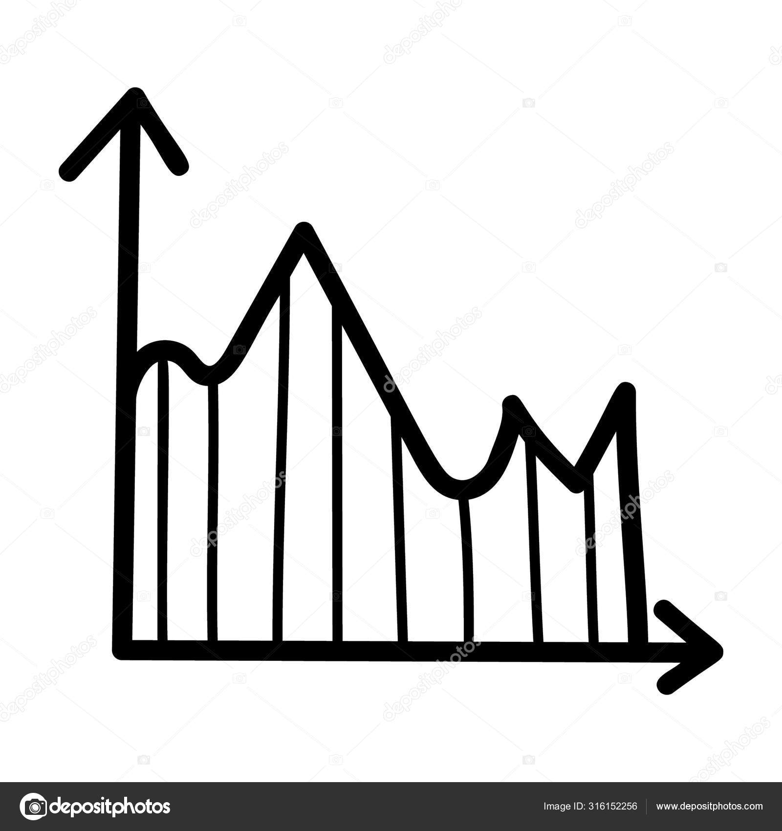 Infographic Element Area Chart Hand Drawn Vector — Stock Vector ...
