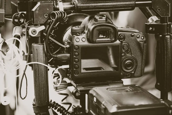 Detail Video Camera Film Crew Production Scenes Background — Stock ...