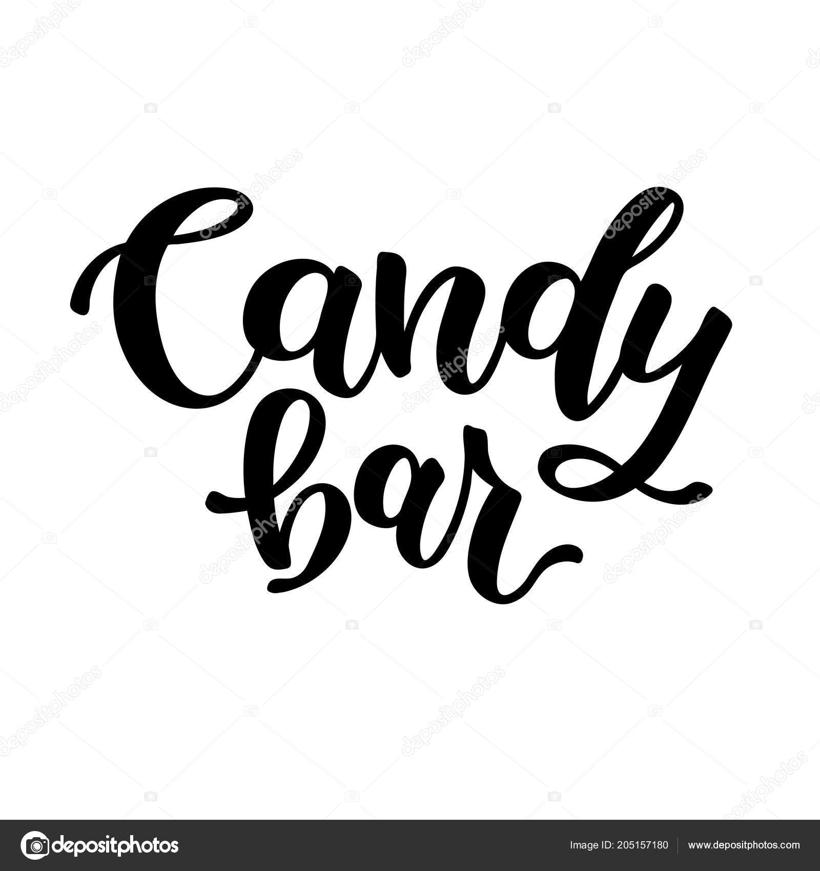 Candy Bar Vector Illustration Lettering Sweet Stuff Symbol Trade ...