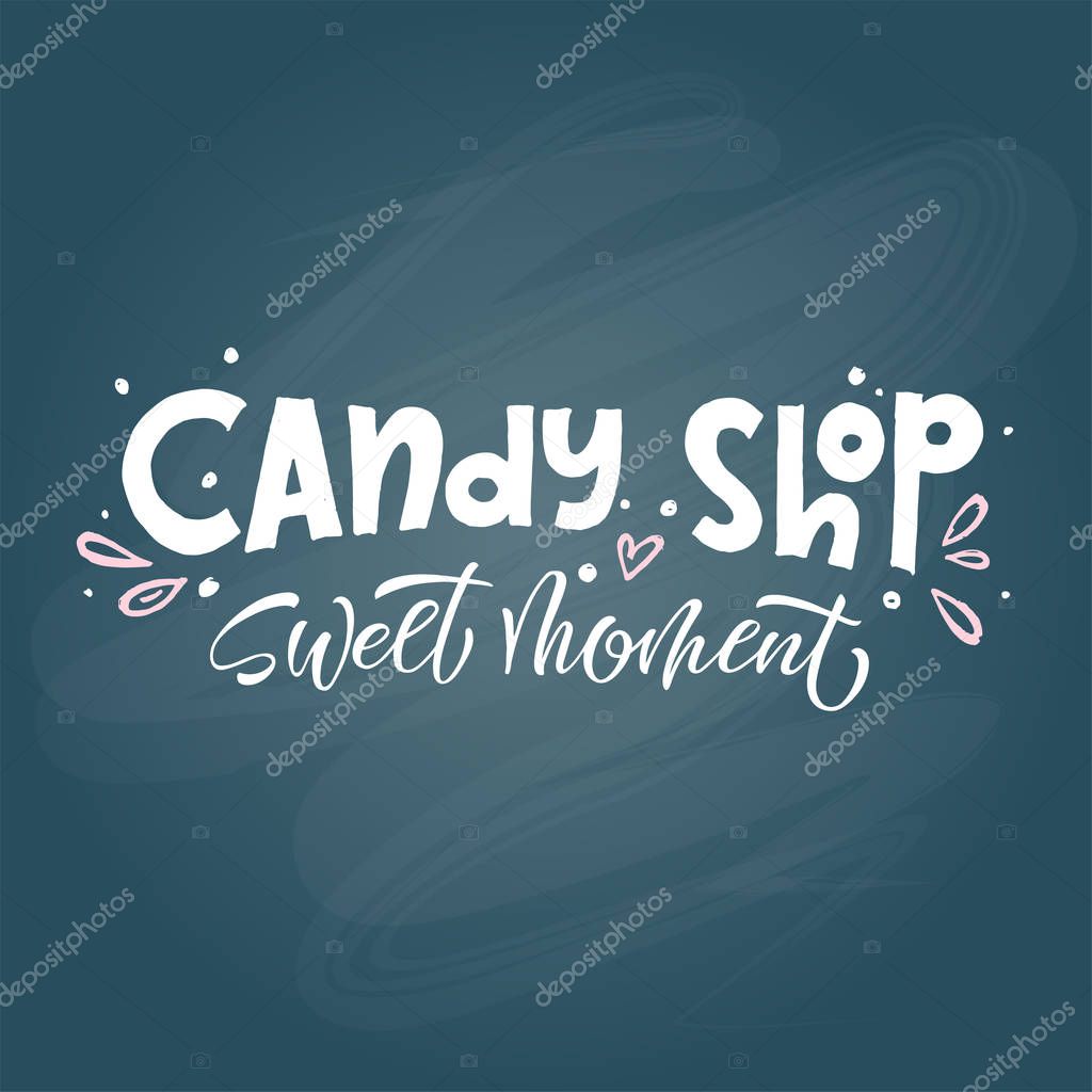 Etiqueta o emblema del logotipo de la letra de la tienda de dulces para ...