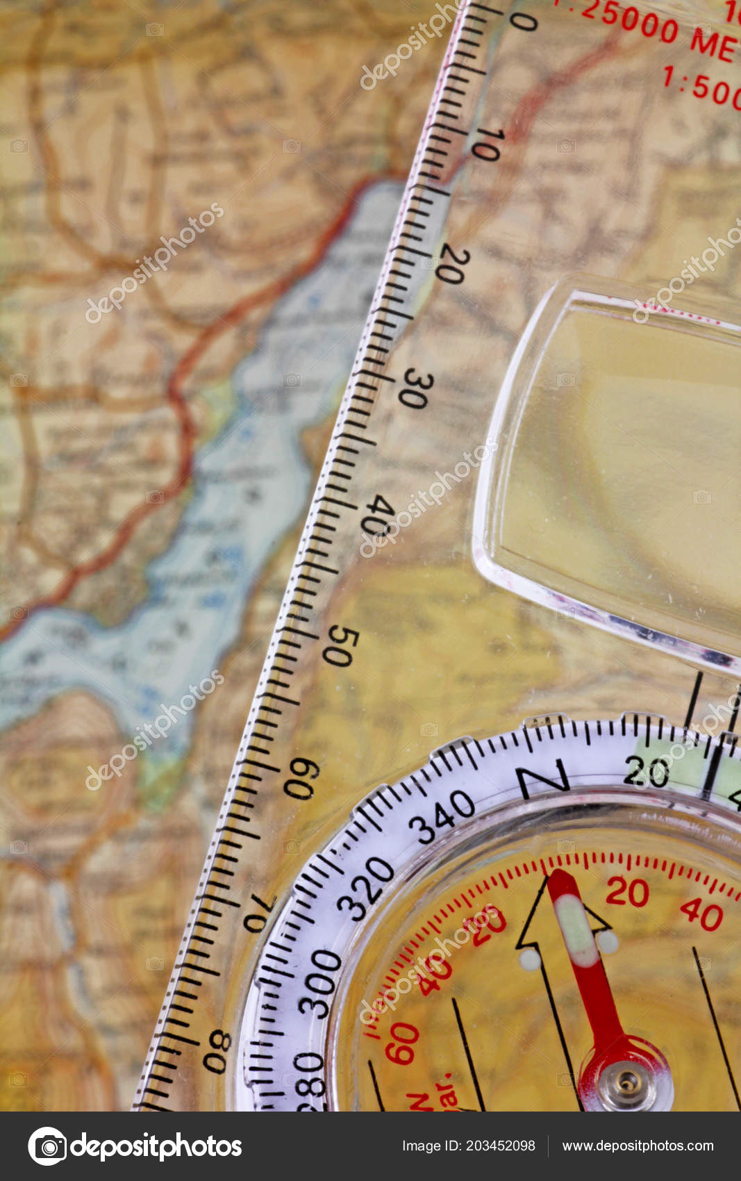 Compass Map Compass Set Bearing Being Lined Map — Stock Photo © Richard ...
