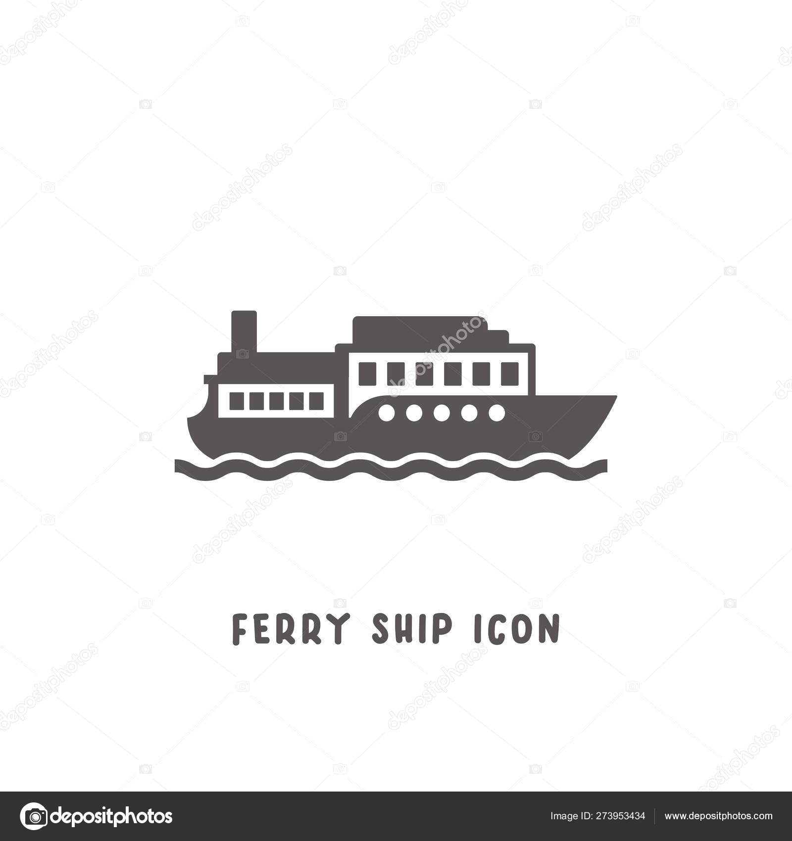 Ferry ship icon simple flat style vector illustration. Stock Vector ...