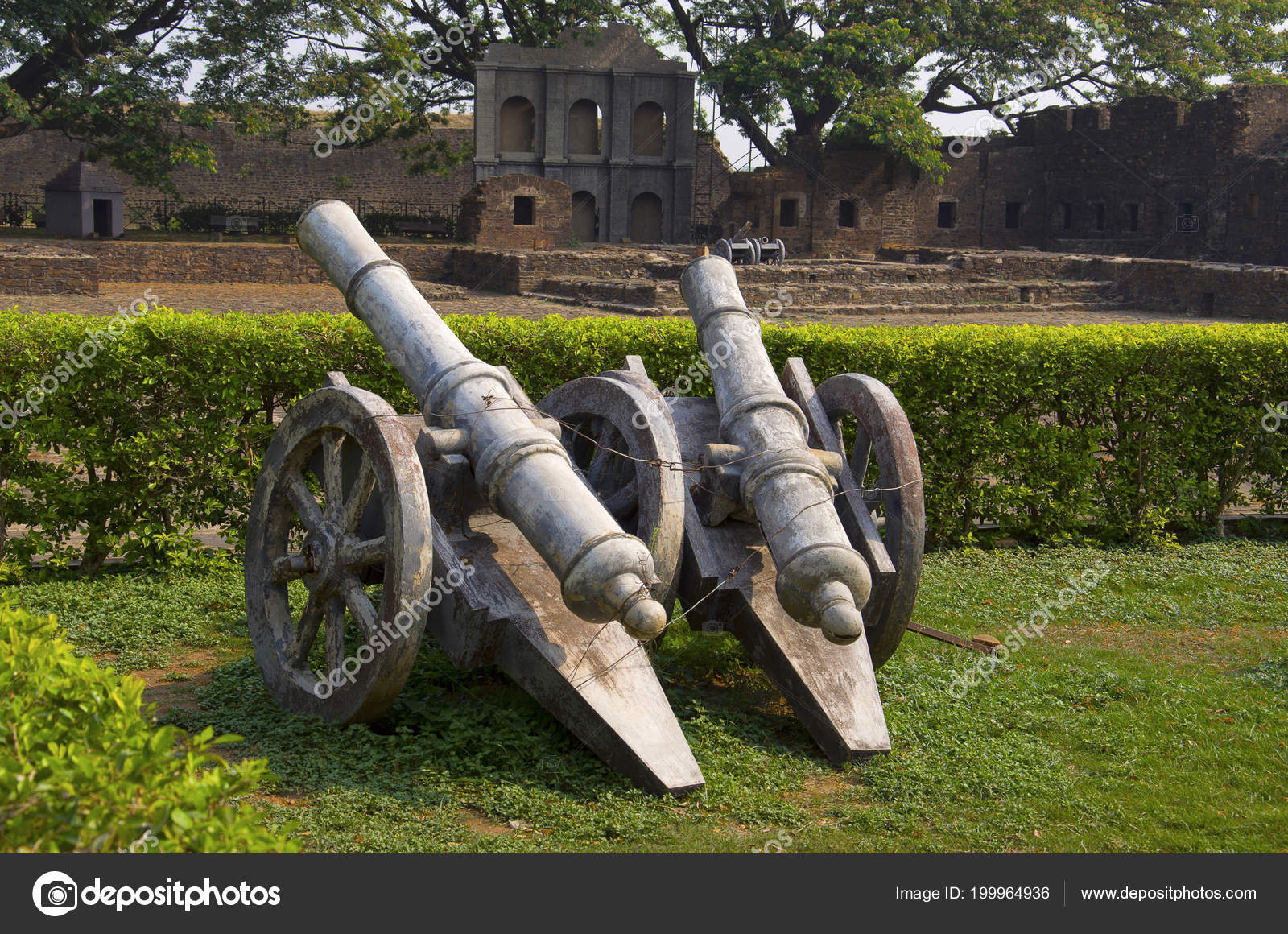 Old Cannon Kittur Fort Complex Held Desai Marathas Kittur Well Stock ...
