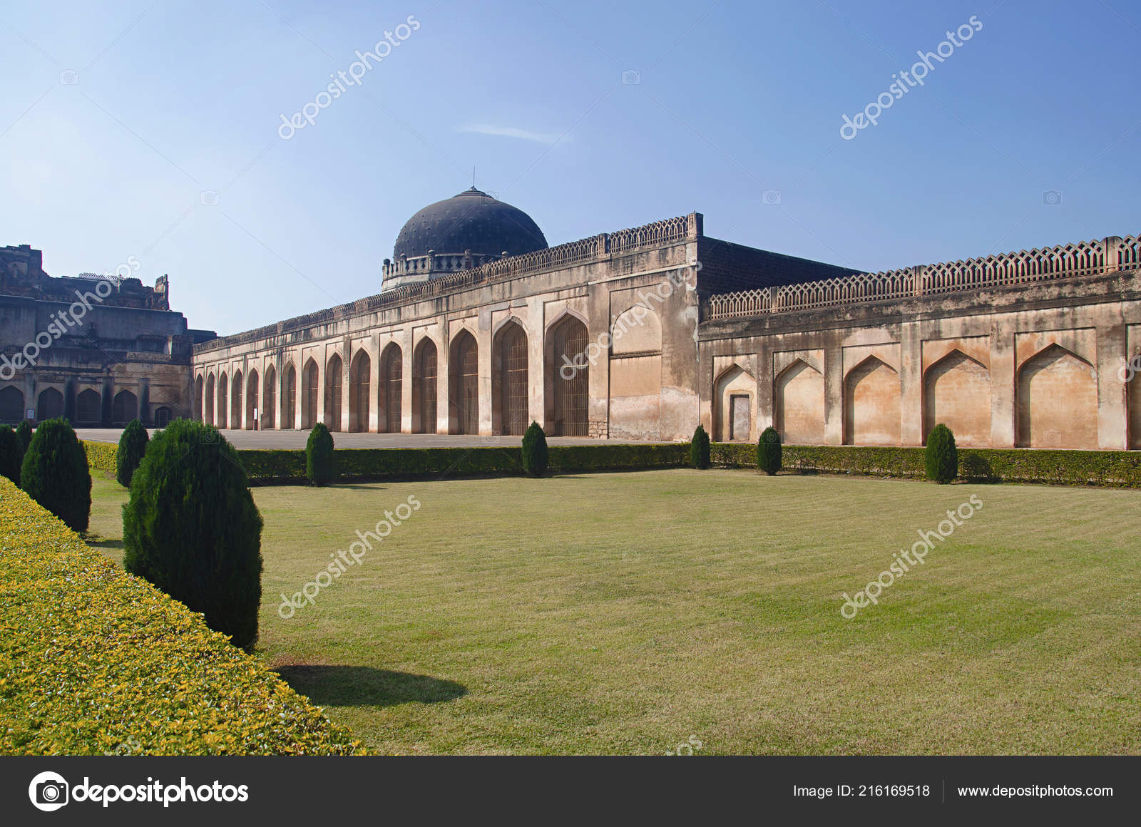 Beautiful View Solah Khambha Mosque Located Fort Bidar Karnataka India ...