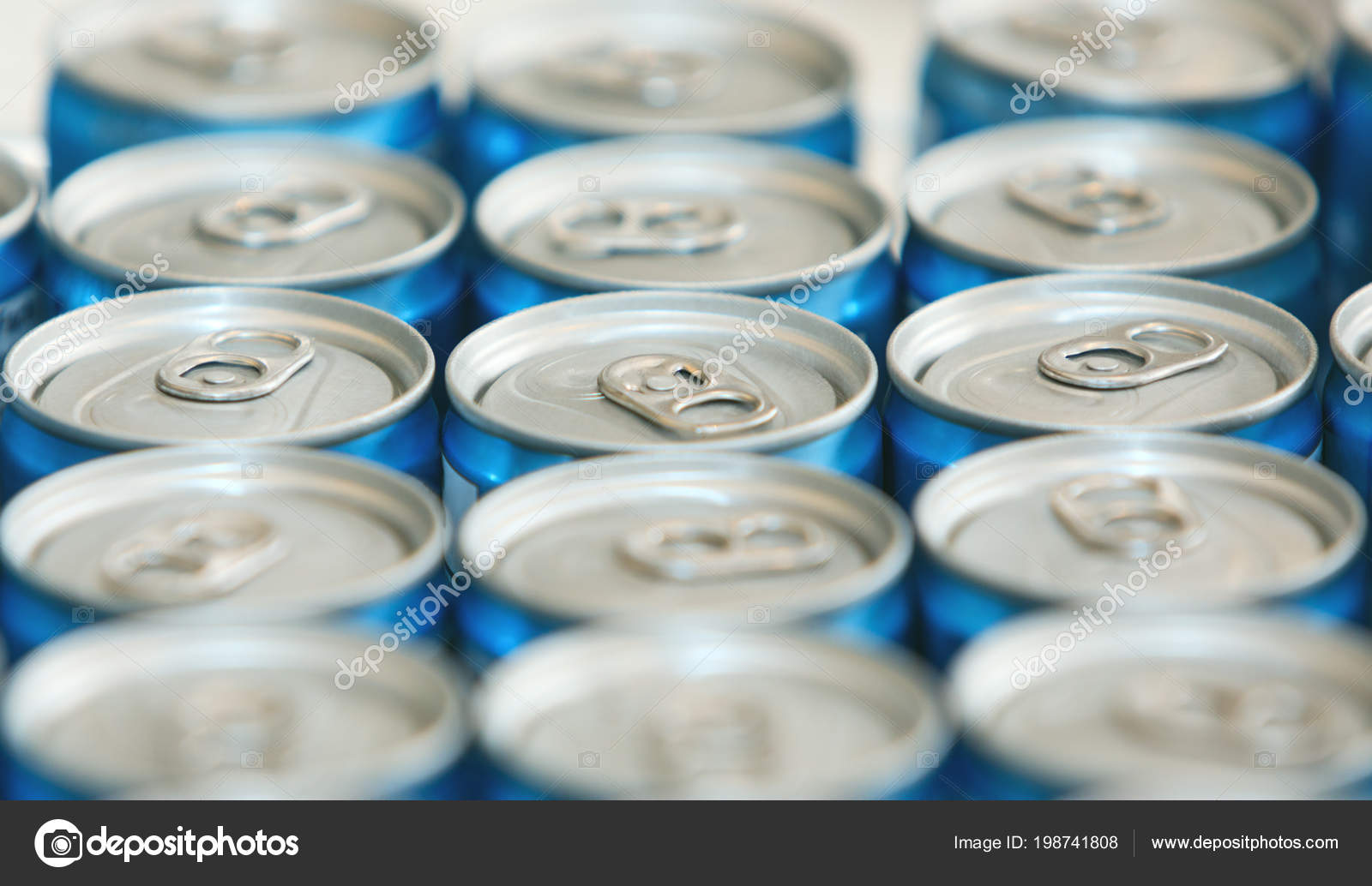 Fancy Metal Cans Refreshing Drinks Macro Picture Loads Unopened Soda ...