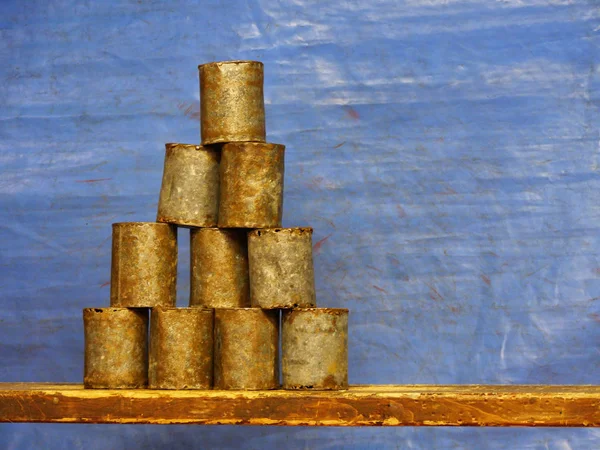 Tin can pyramid game Stock Photos, Royalty Free Tin can pyramid game ...