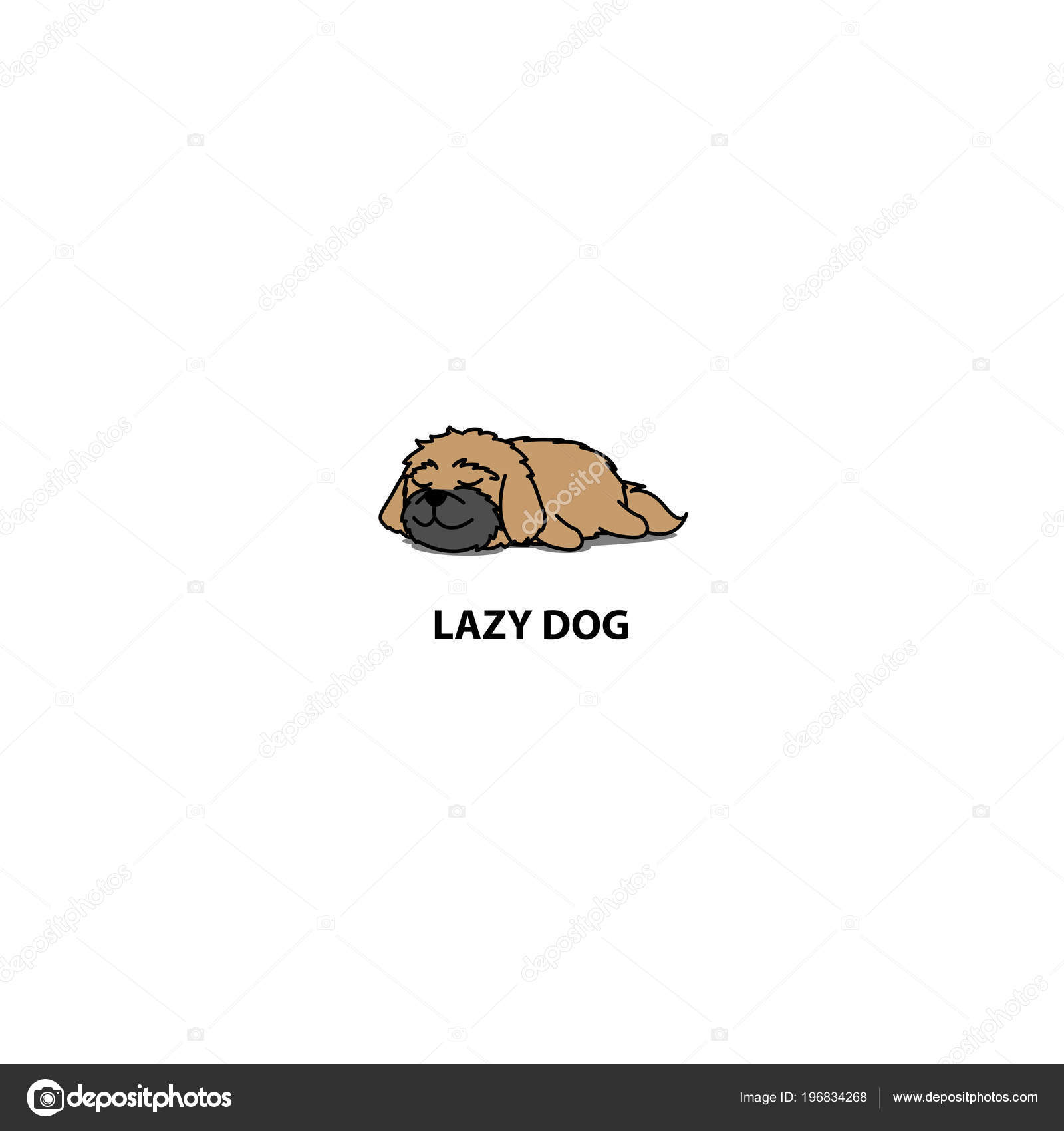 Lazy Dog Cute Shih Tzu Puppy Sleeping Icon Logo Design Stock Vector ...