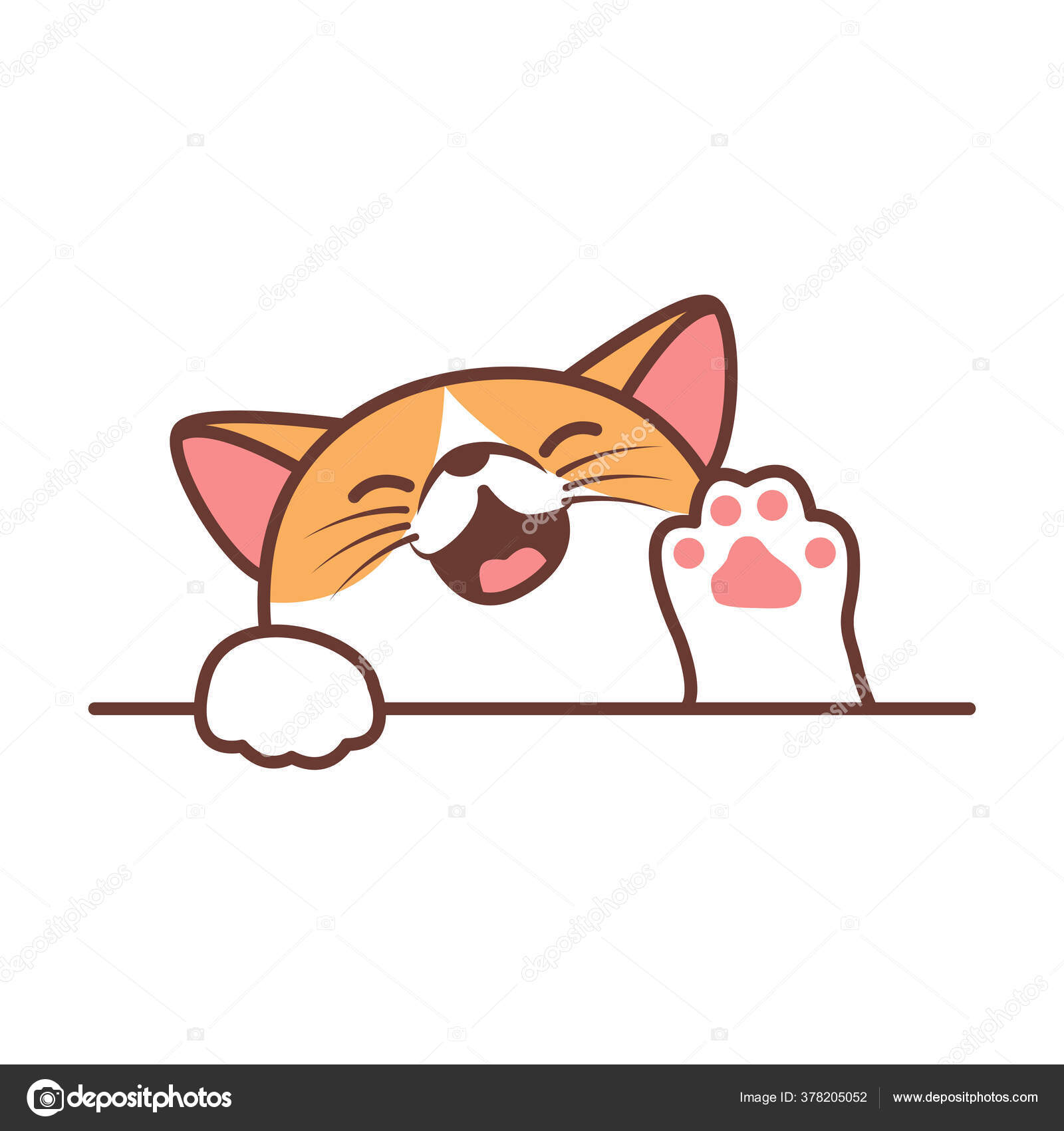 Cat Waving Goodbye Animation