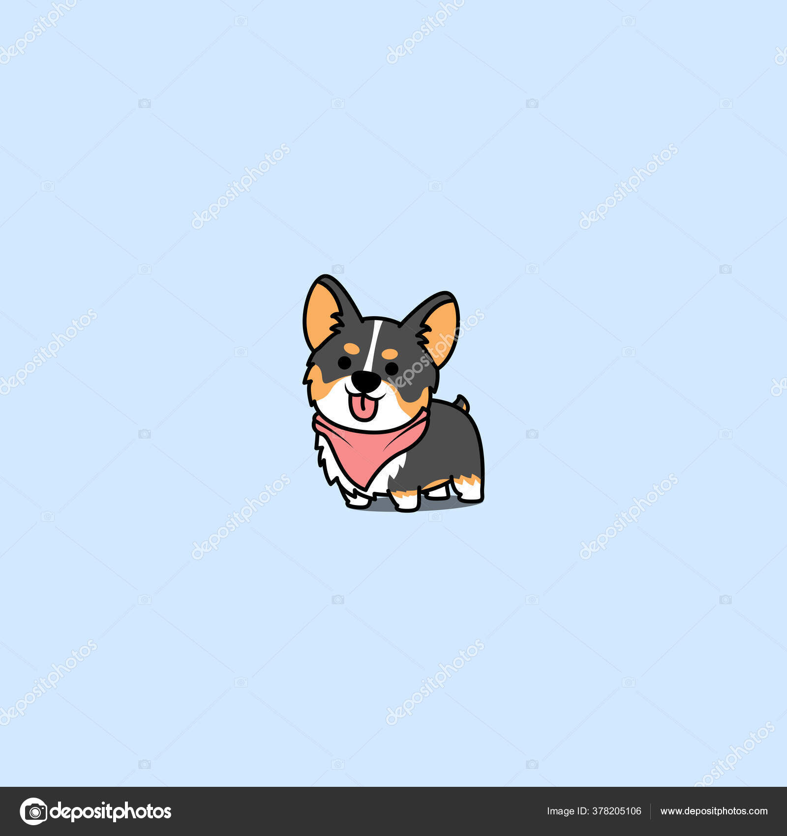 Premium Vector Cute Corgi Tricolor Dog Cartoon Vector Illustration ...