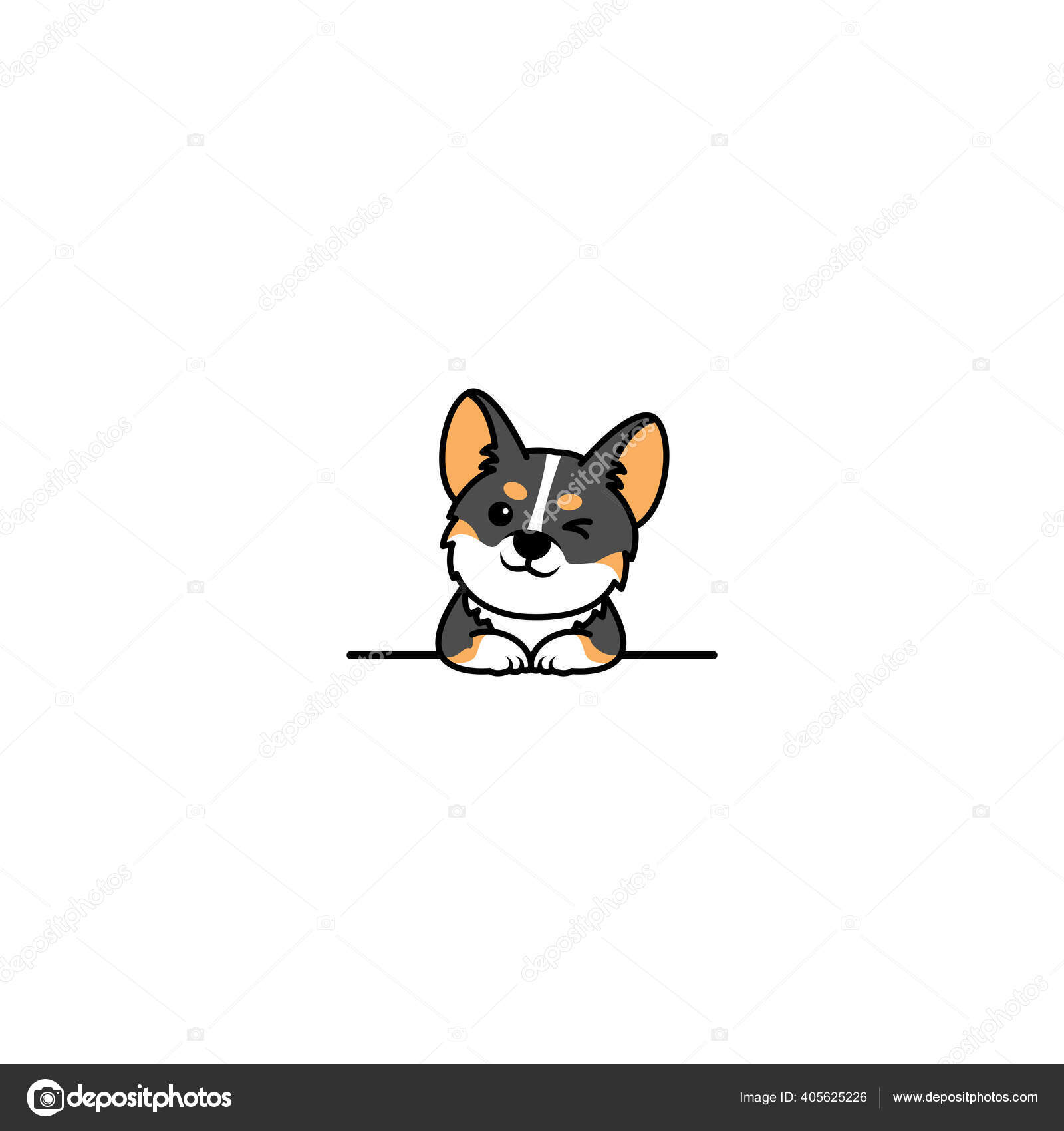 Premium Vector Cute Corgi Tricolor Dog Cartoon Vector Illustration ...