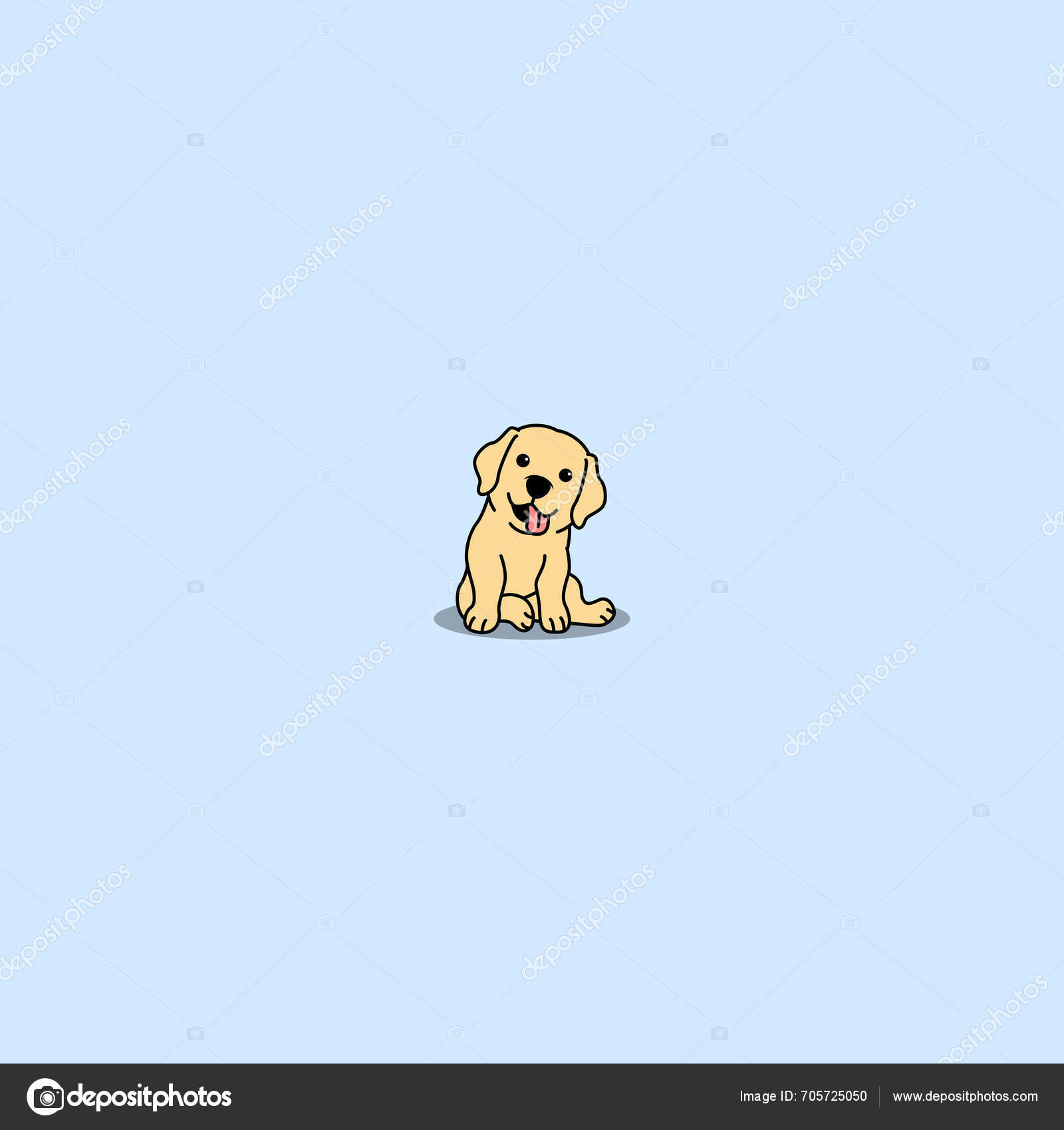 Cute Labrador Retriever Puppy Sitting Cartoon Vector Illustration Stock ...