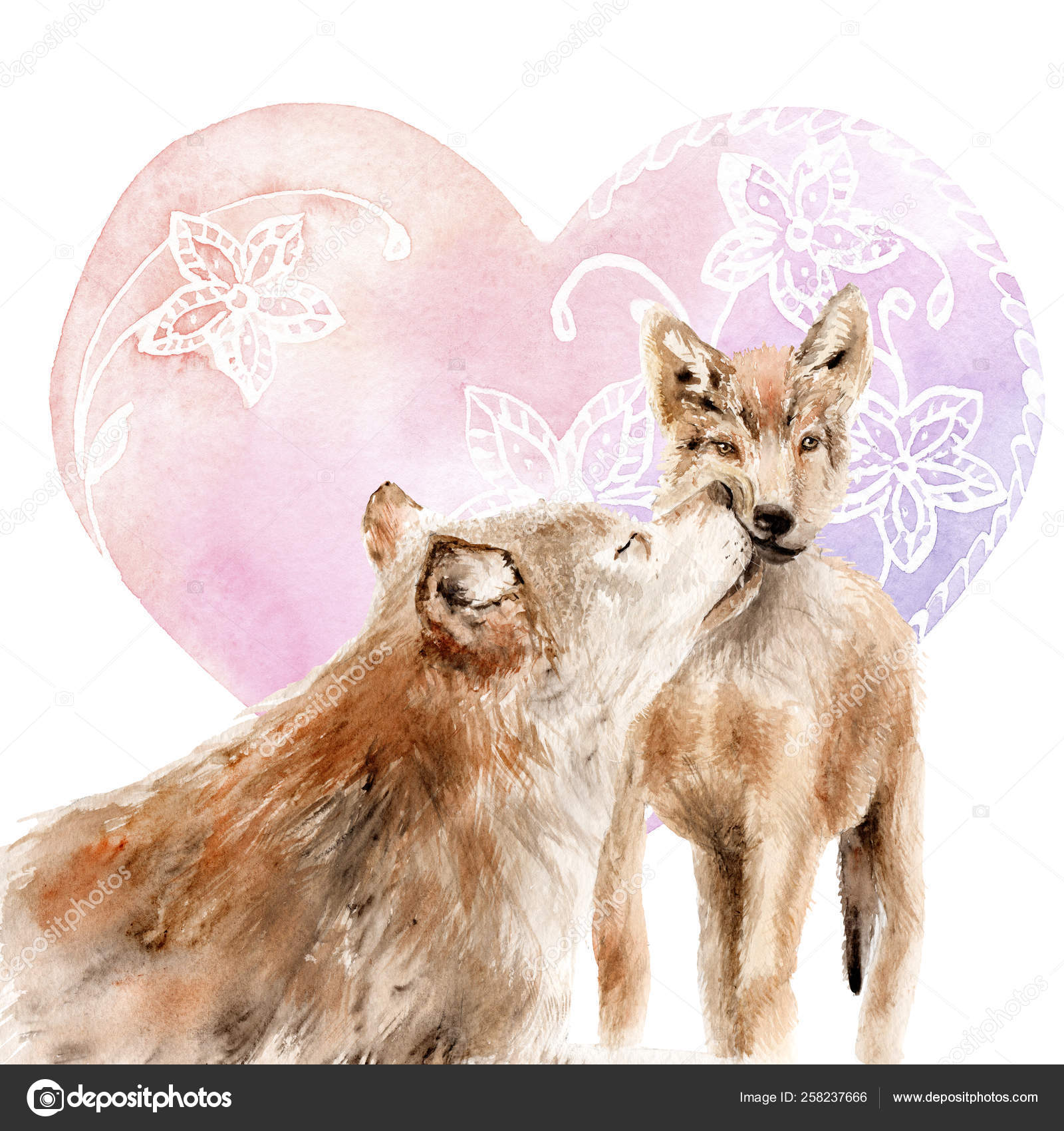 Wolves In Love Drawing