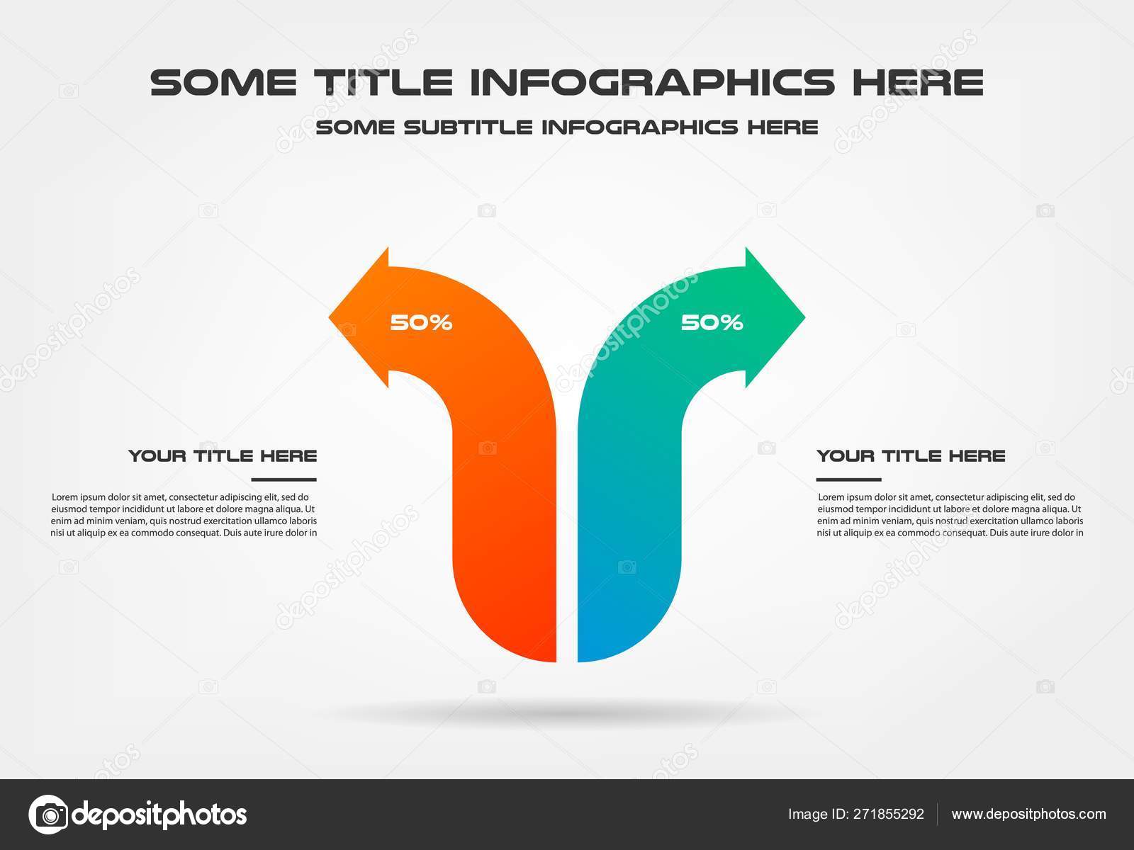 Icons infographics with arrows. Element of chart, graph, diagram with 2 ...