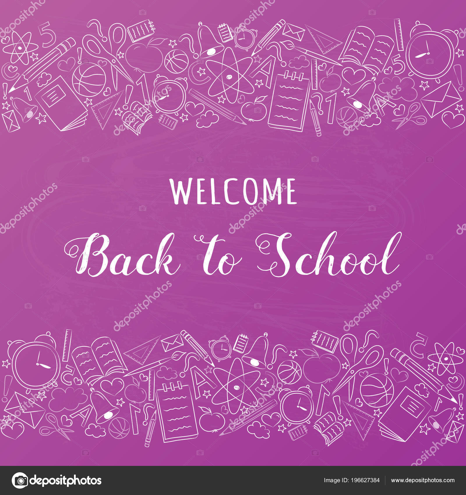 Welcome Back School Poster Hand Drawn Elements Vector Stock Vector By ©karolinamadej 196627384