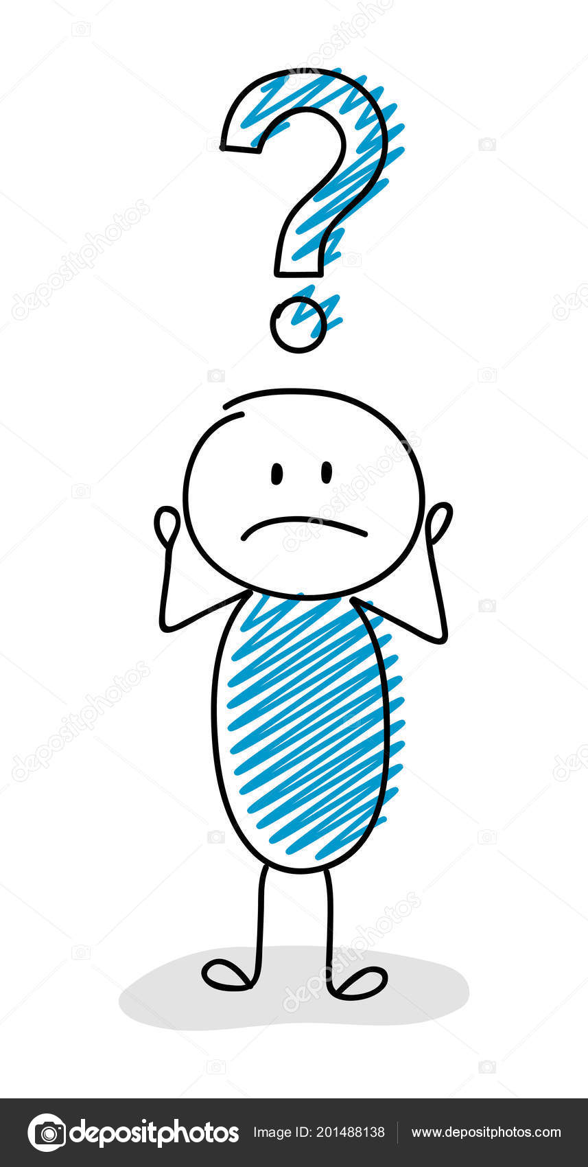 Business Icon Cartoon Stickman Question Mark Symbol Vector — Stock ...