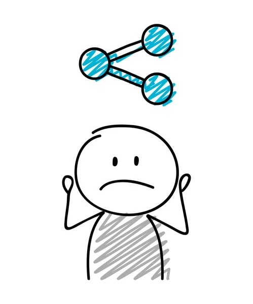 Stickman Smiley Facial Expression Holiding Share Social Media Icon Vector Stock Vector Image by ...