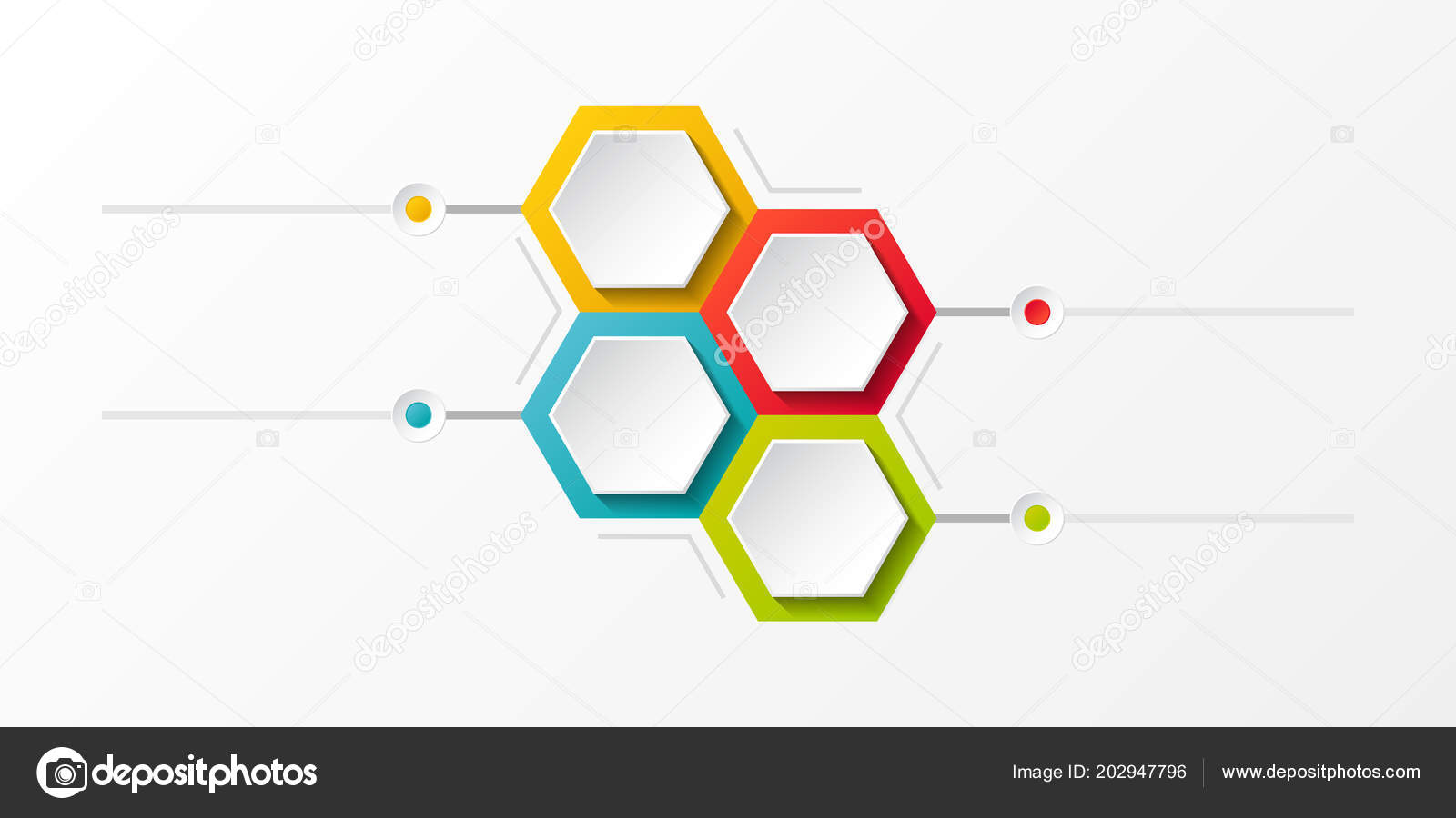 Empty Layout Hexagons Concept Infograph Vector Stock Vector by ...
