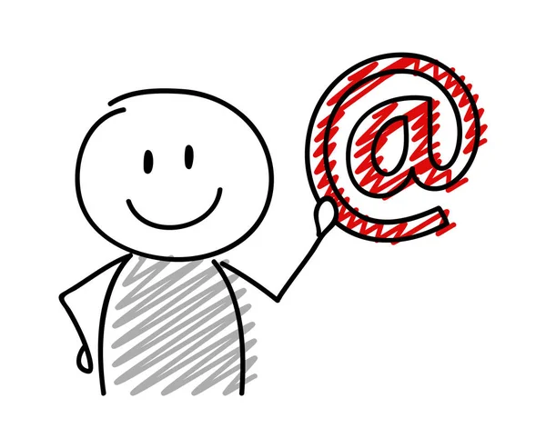 Stickman Confused Facial Expression Holiding Email Adress Icon Vector Stock Vector Image by ...