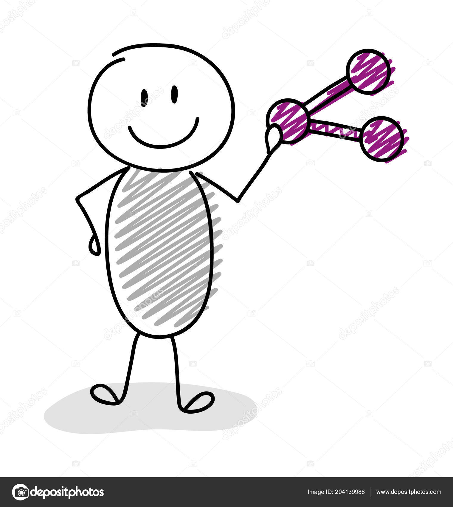 Cartoon Stickman Holding Share Social Media Icon Vector Stock Vector ...