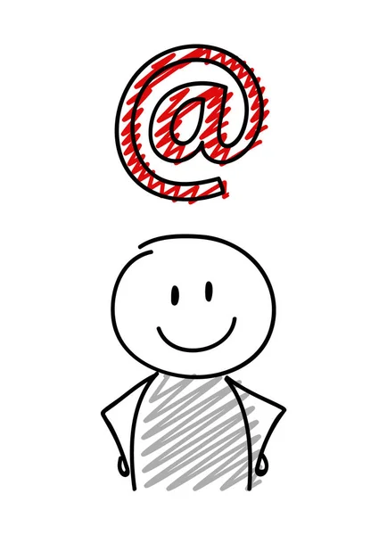 Stickman Confused Facial Expression Holiding Email Adress Icon Vector Stock Vector Image by ...