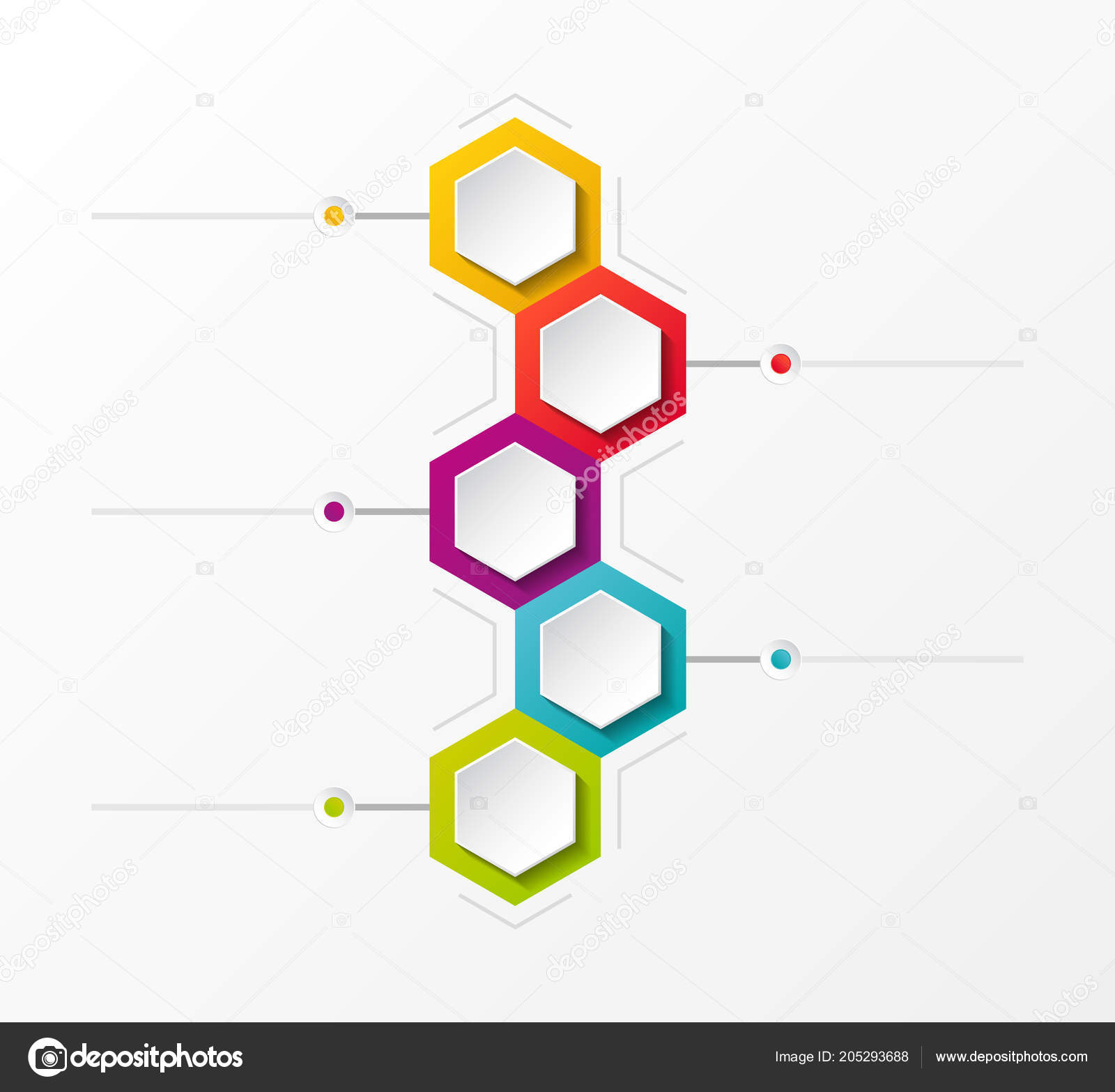 Empty Template Colourful Icons Copyspace Vector Stock Vector by ...