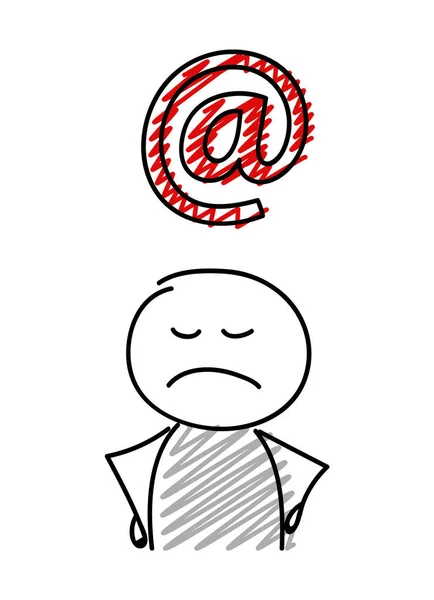 Stickman Confused Facial Expression Holiding Email Adress Icon Vector Stock Vector Image by ...