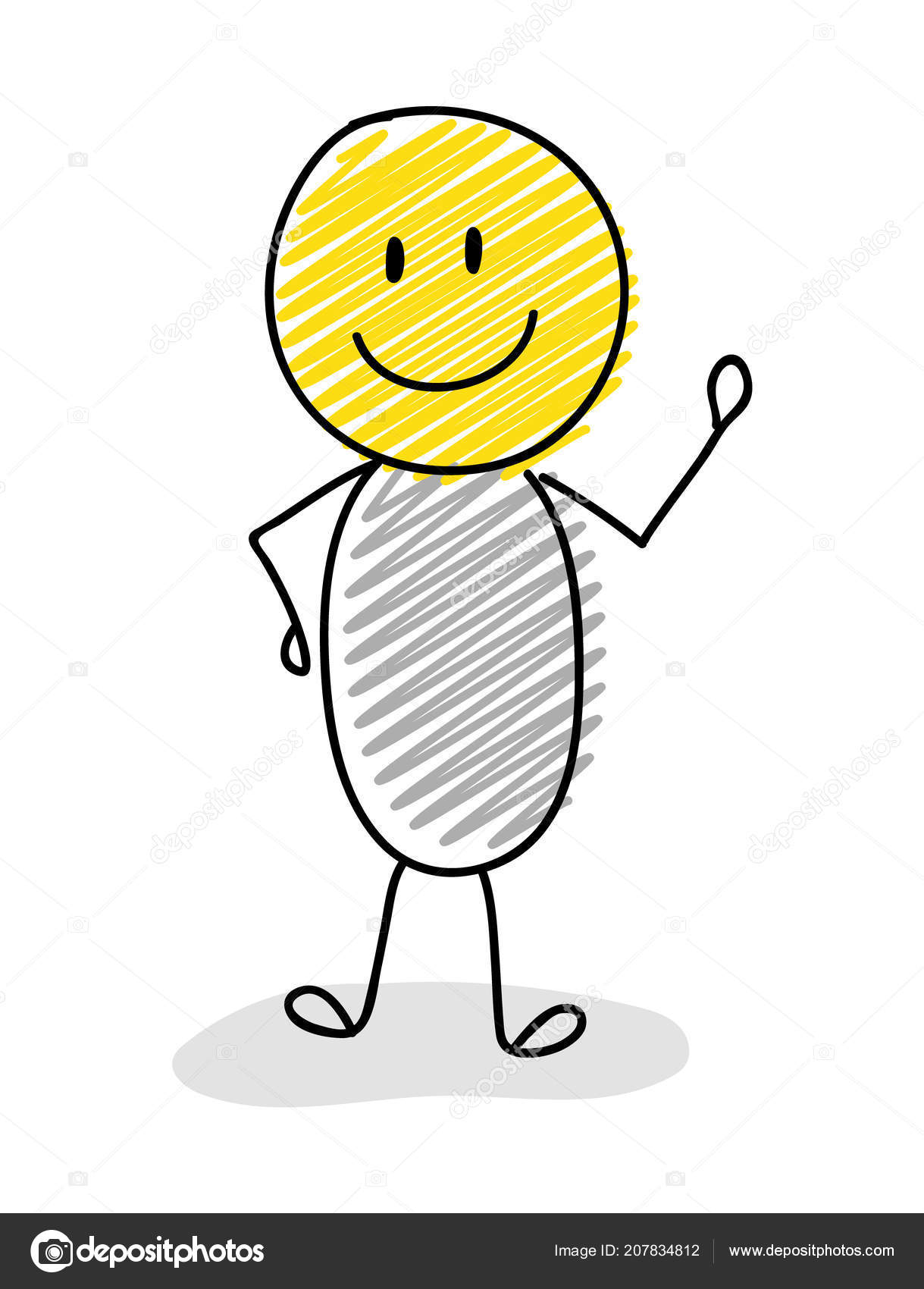 Icon Stickman Smiley Facial Expression Vector Stock Vector Image by ...