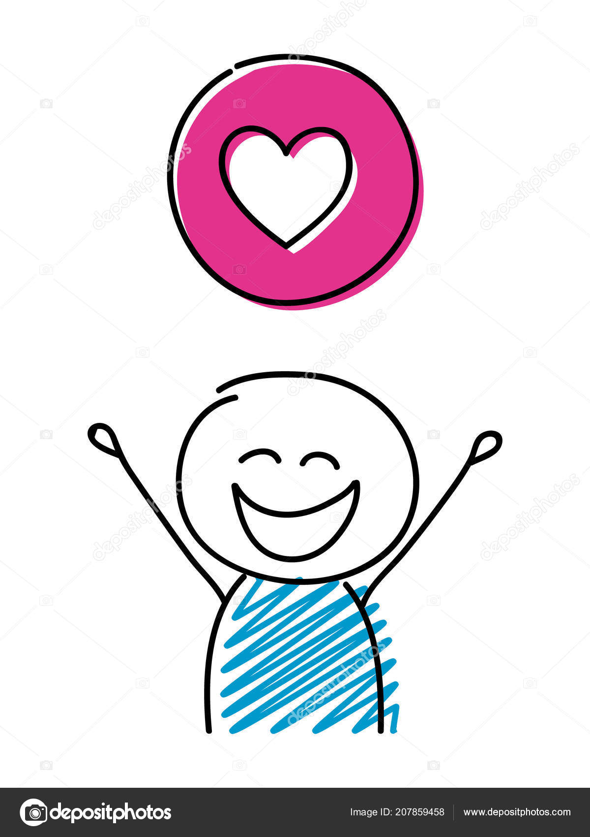 Heart Love Icon Happy Stickman Vector Stock Vector Image by ©karolina ...