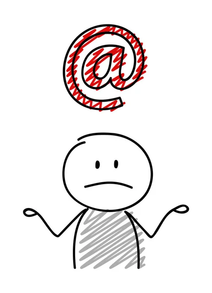 Stickman Confused Facial Expression Holiding Email Adress Icon Vector Stock Vector Image by ...