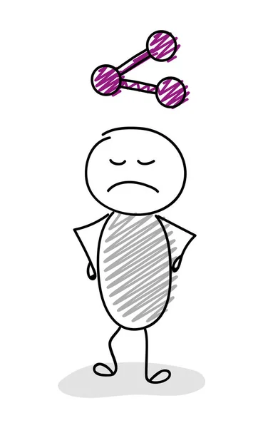 Cartoon Stickman Holding Share Social Media Icon Vector Stock Vector ...