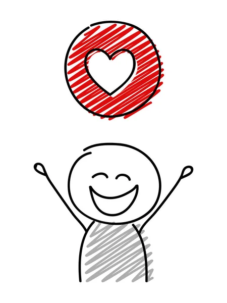 Stickman Smiley Facial Expression Holiding Heart Social Media Icon Vector Stock Vector Image by ...