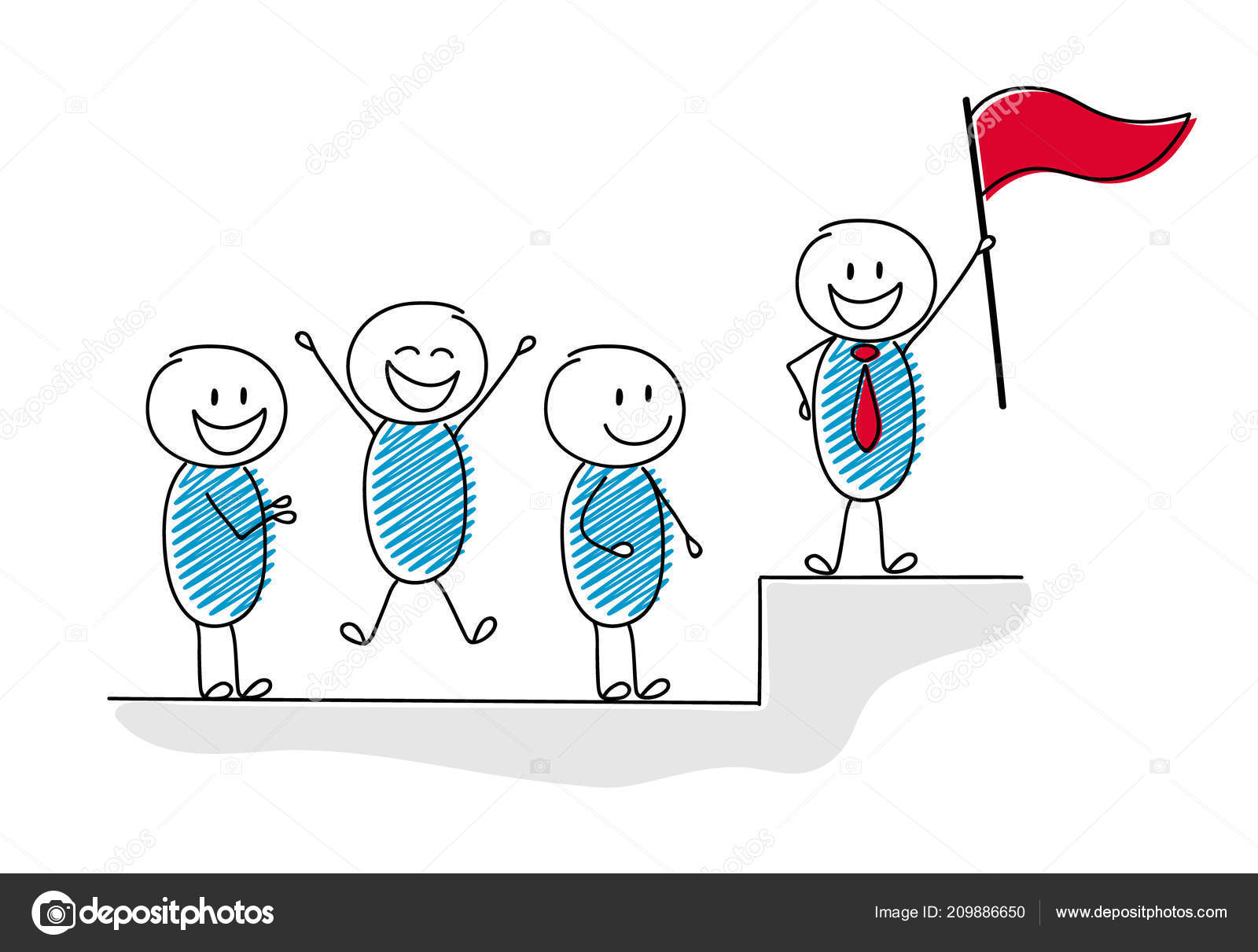 Concept Team Leader Holding Flag Vector Stock Vector Image by ©karolina ...