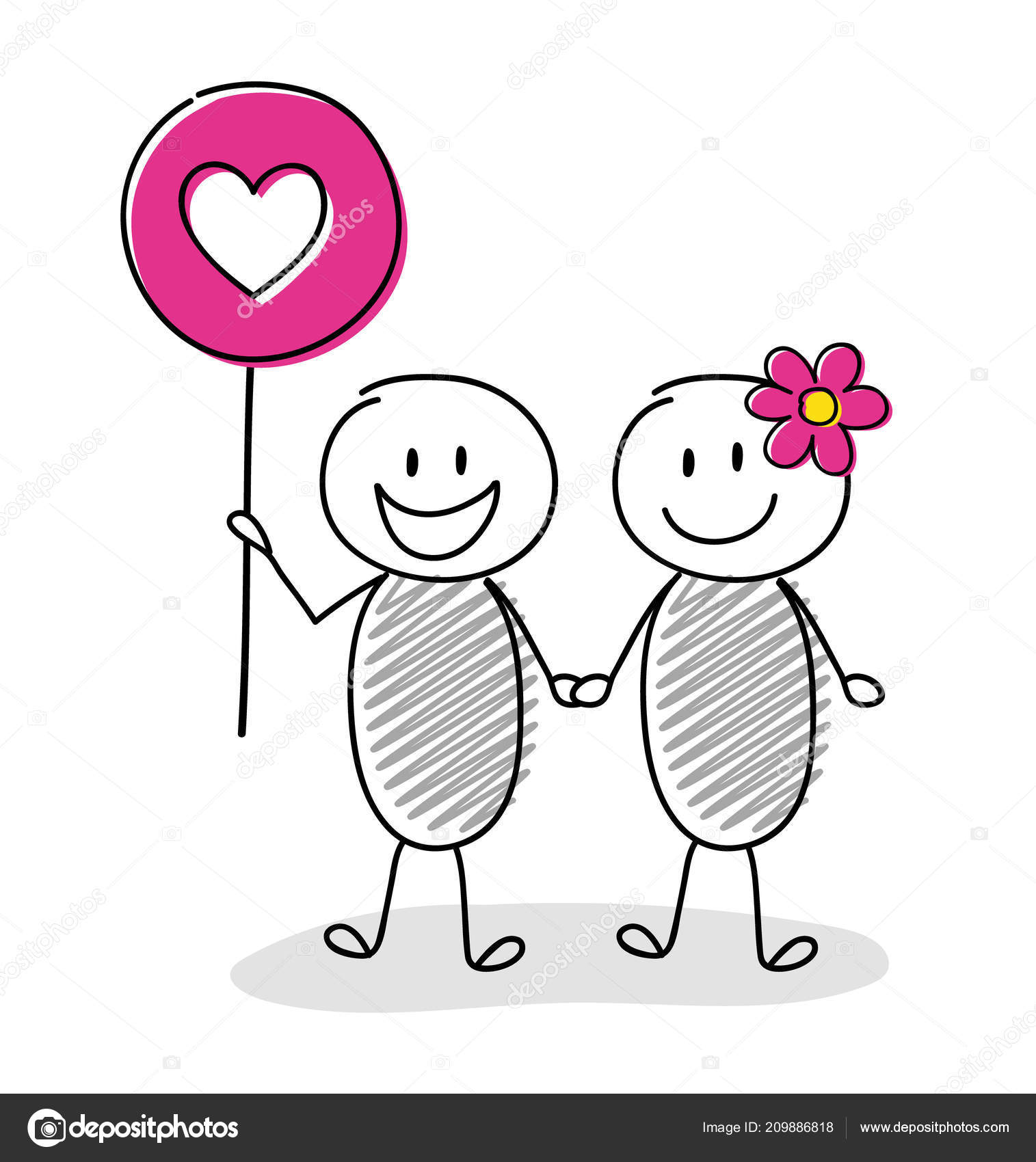 Cute Stick Figure Couple Holding Hands Cute Stick Figure Couple Holding Hands