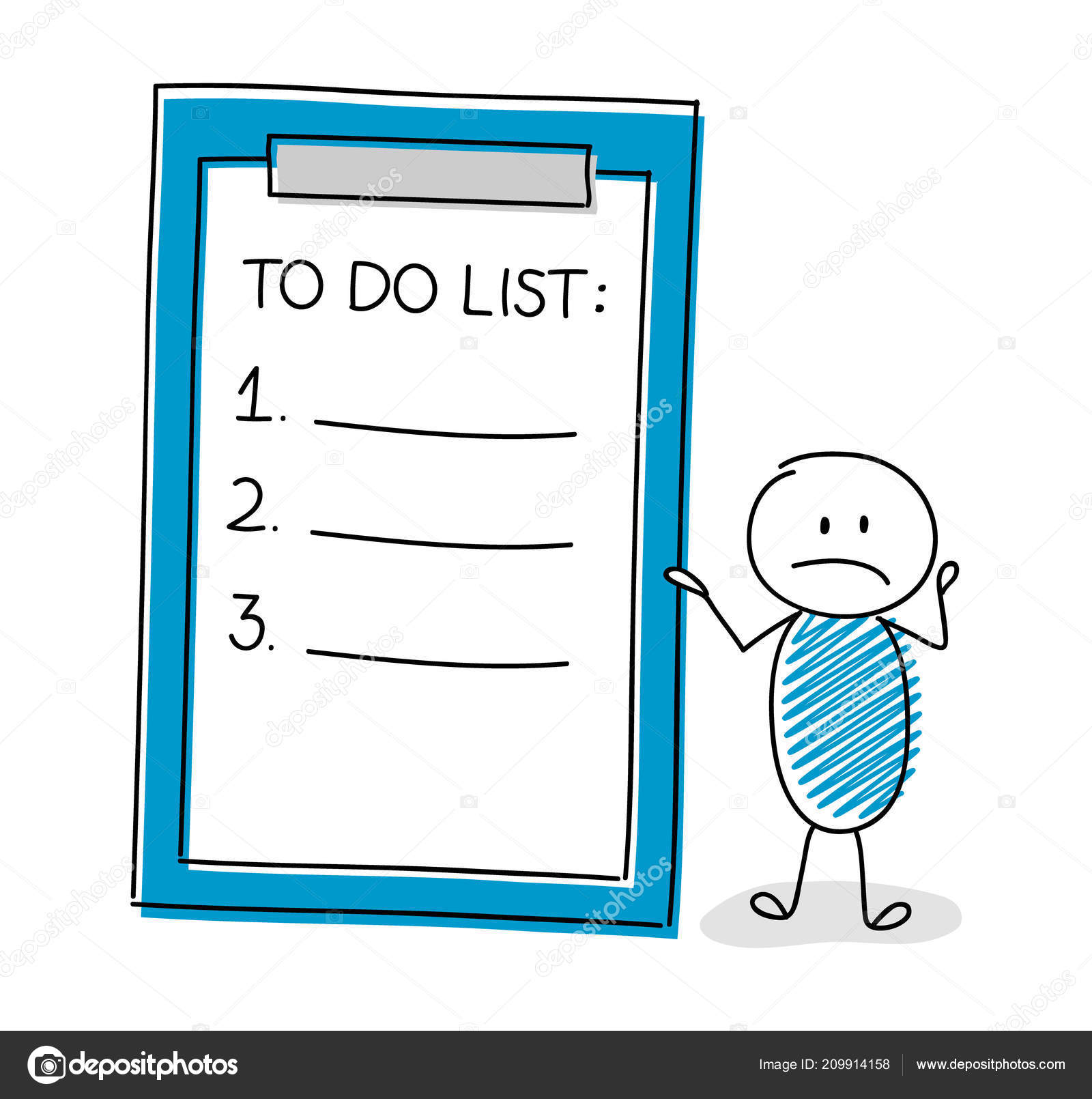 Caricatura Stickman Con Que Hacer Lista Vector Vector de stock por ...