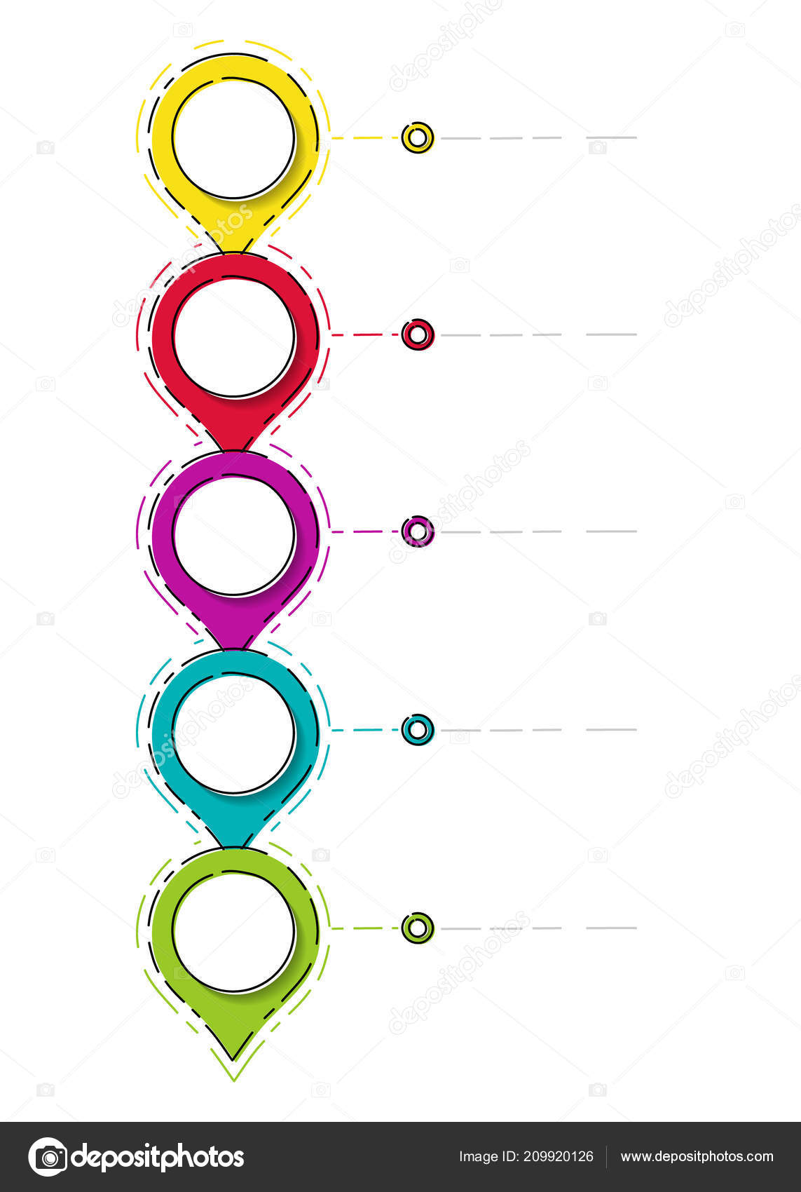Empty Business Timeline Layout Colourful Infographic Vector Stock ...