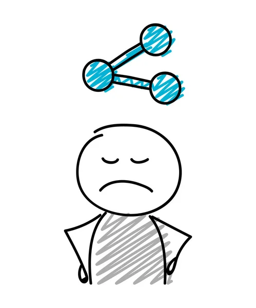 Stickman Smiley Facial Expression Holiding Share Social Media Icon Vector Stock Vector Image by ...