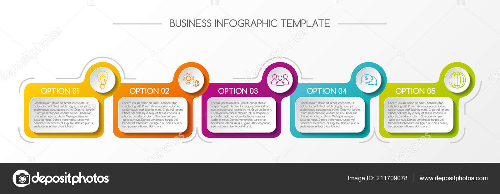 Business Infograph Colorful Boxes Vector Stock Vector Image by ...