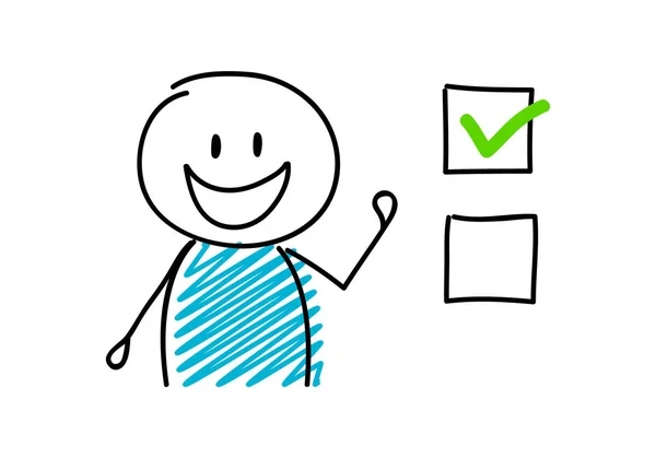 Cartoon Stickman Facial Expression Tick Icons Vector Stock Vector Image ...