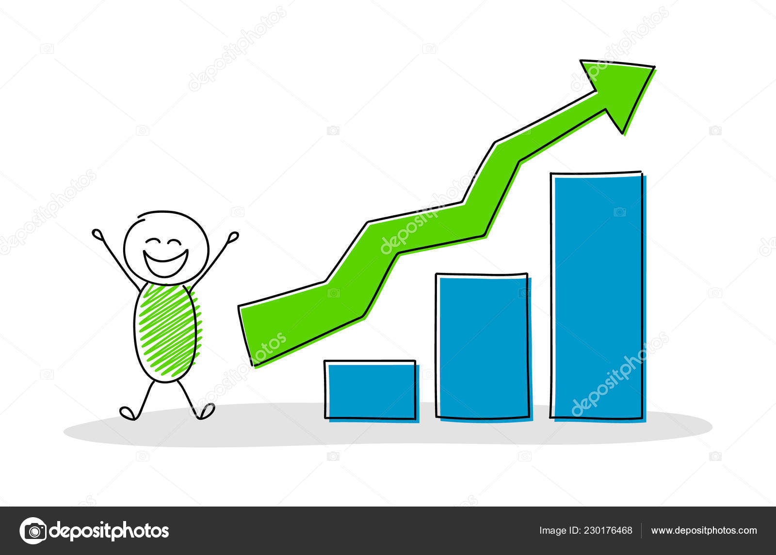 Funny Businessman Showing Column Graph Vector Stock Vector by ©karolina ...