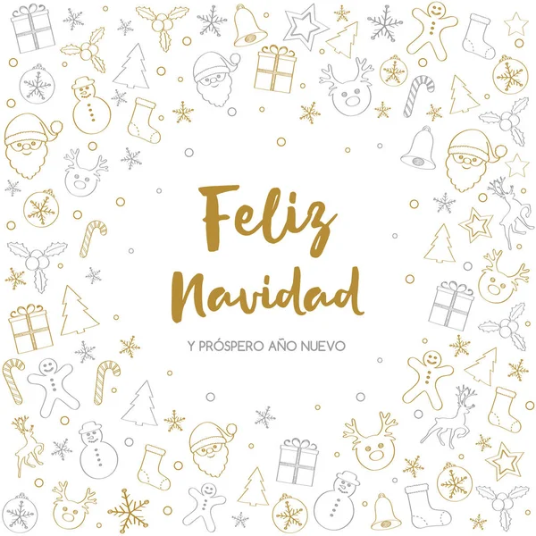 Feliz Navidad Próspero Ano Nuevo Deseos Españoles Navidad Vector Vector ...