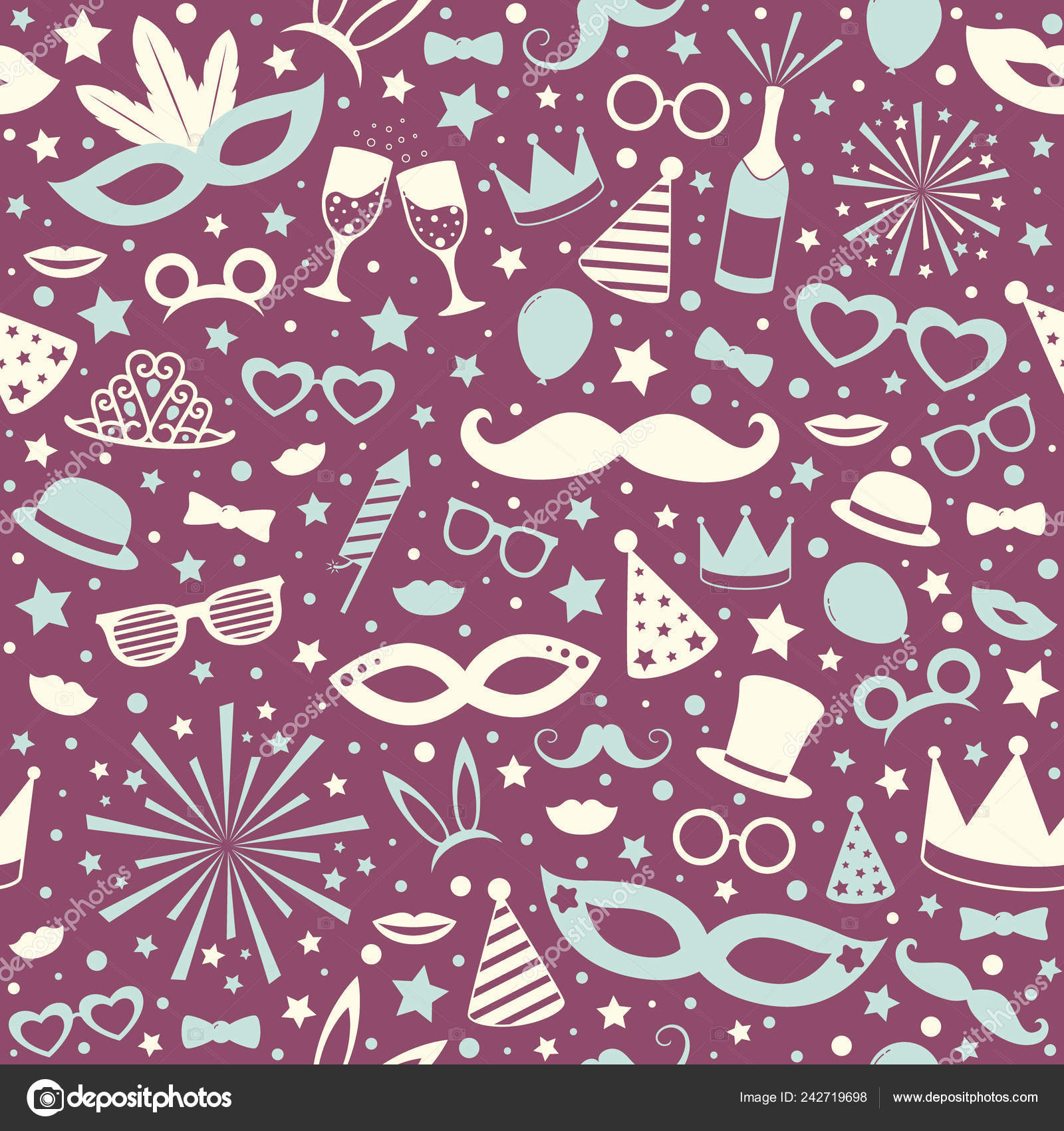 Colorful Party Elements Background Seamless Texture Vector Stock Vector ...